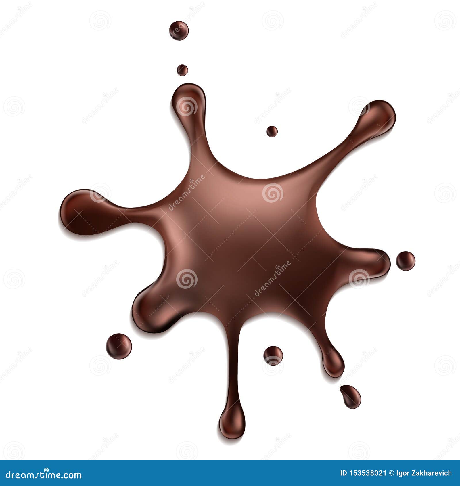 Set Of Chocolate Splashes With Brush Calligraphy. Choco Lettering ...