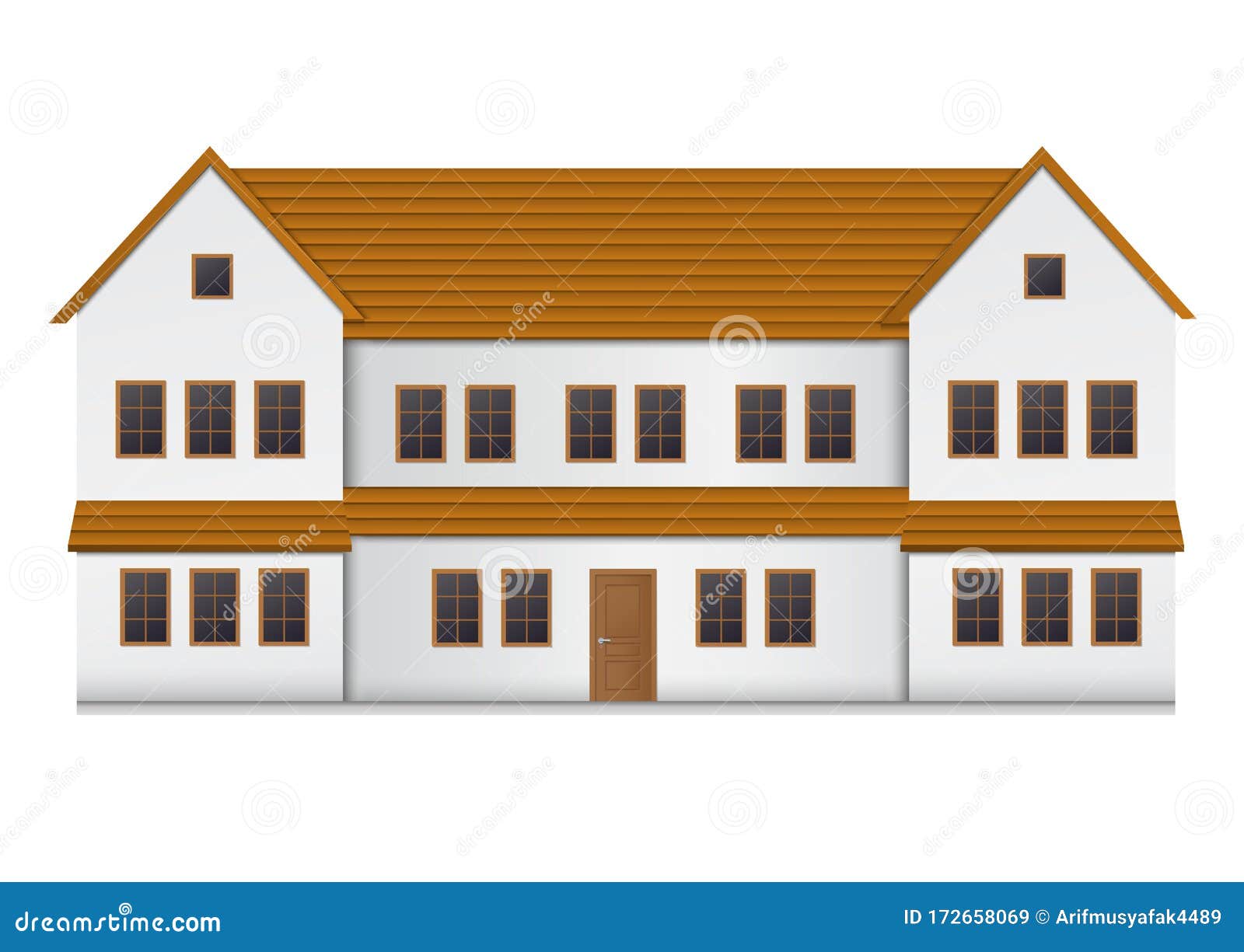 Realistic House front view stock vector. Illustration of decoration ...