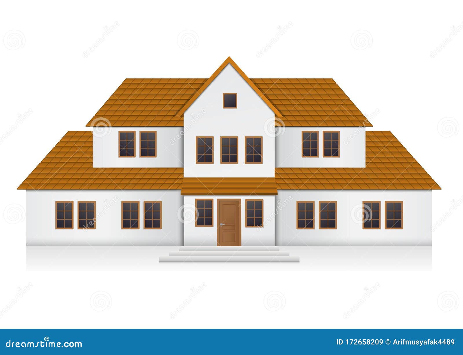 Realistic House front view stock vector. Illustration of home - 172658209