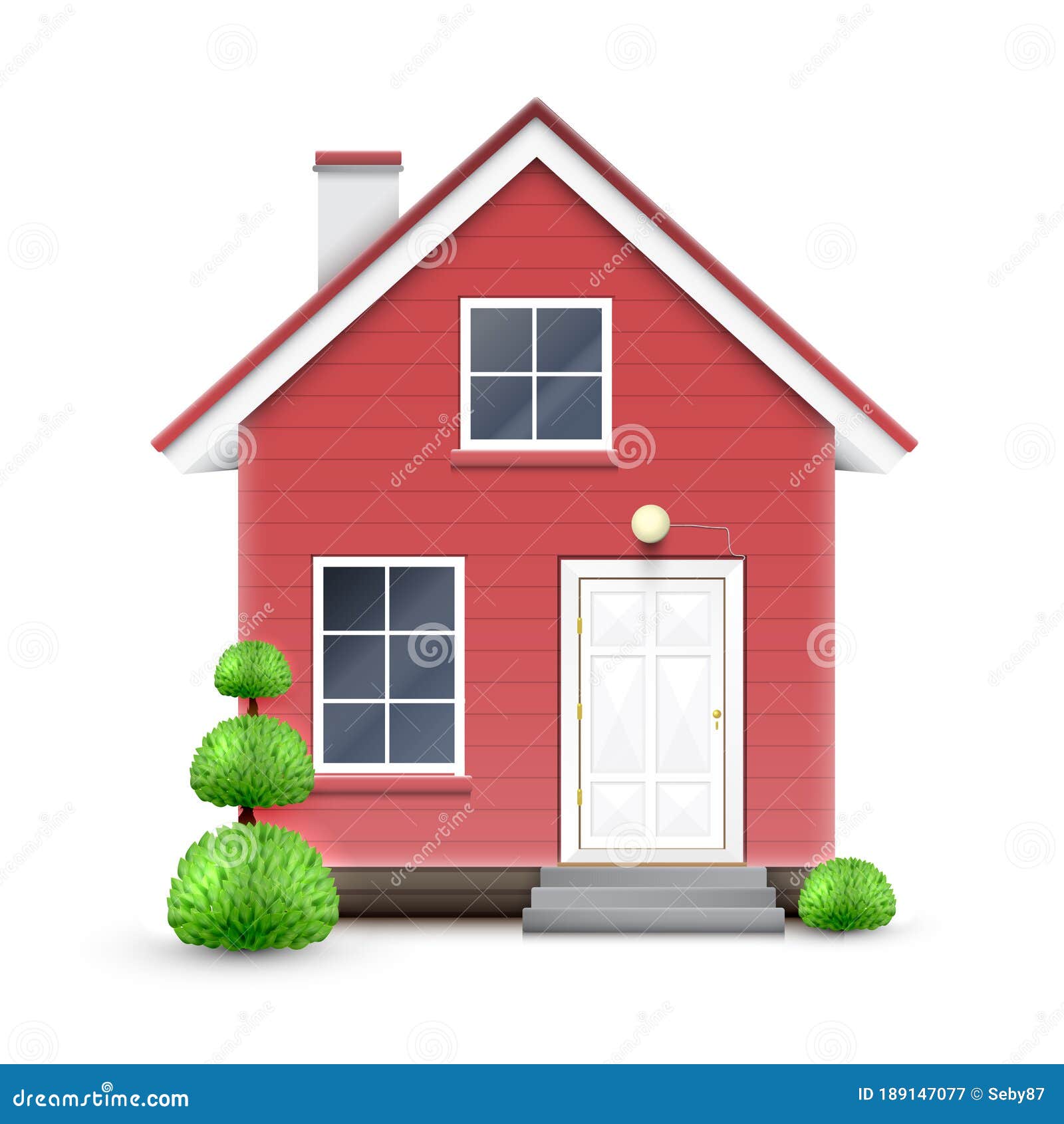 Realistic house, vector stock vector. Illustration of blueprint - 189147077