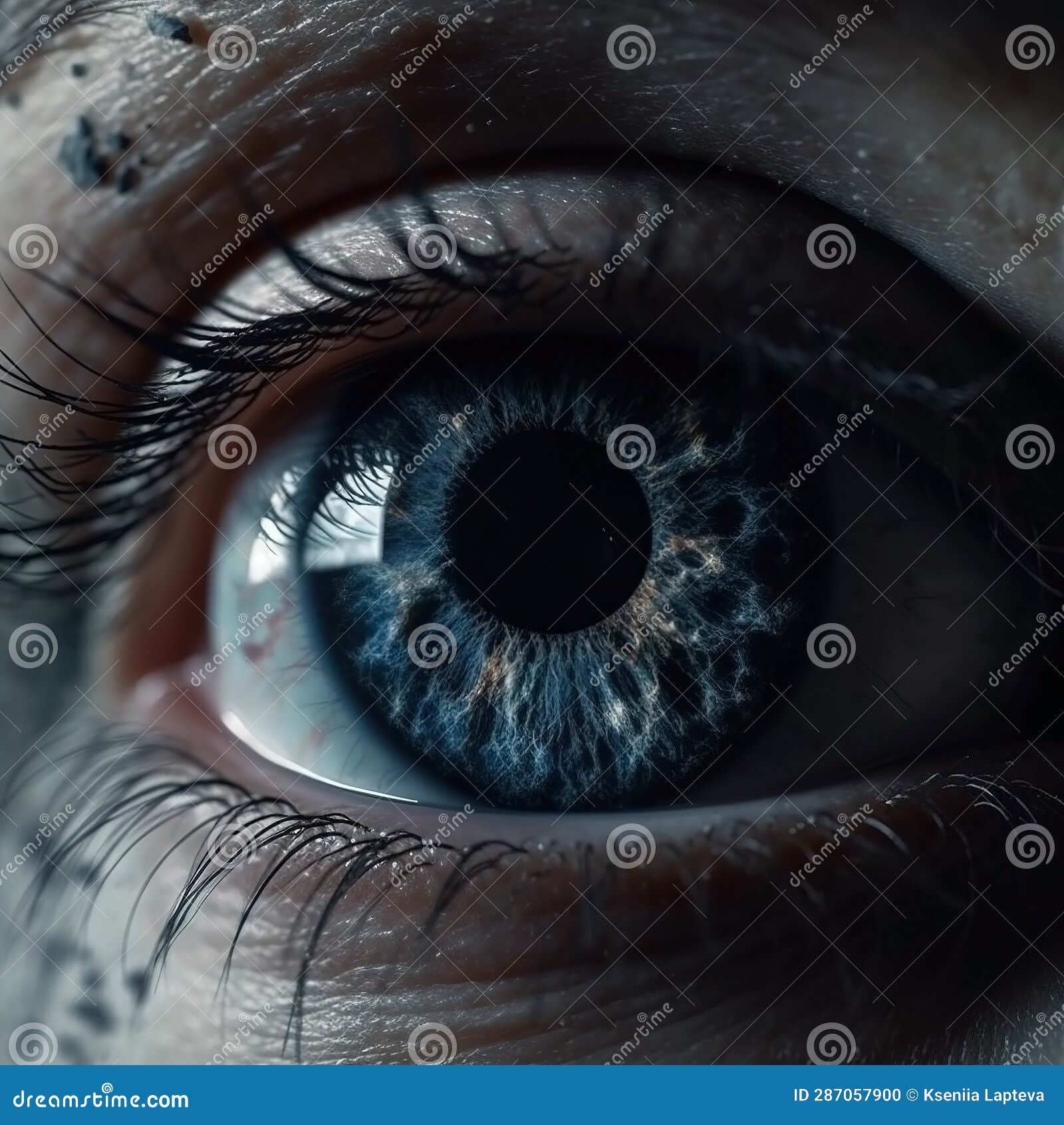 Realistic Human Eye with Reflection of Galaxy Illustration. Stock ...