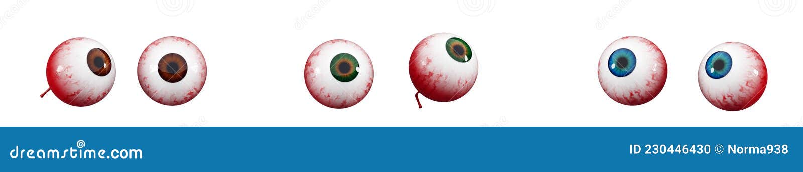 Realistic Human Eyeballs, 3d Rendering. Set of Realistic Eyes Isolated ...