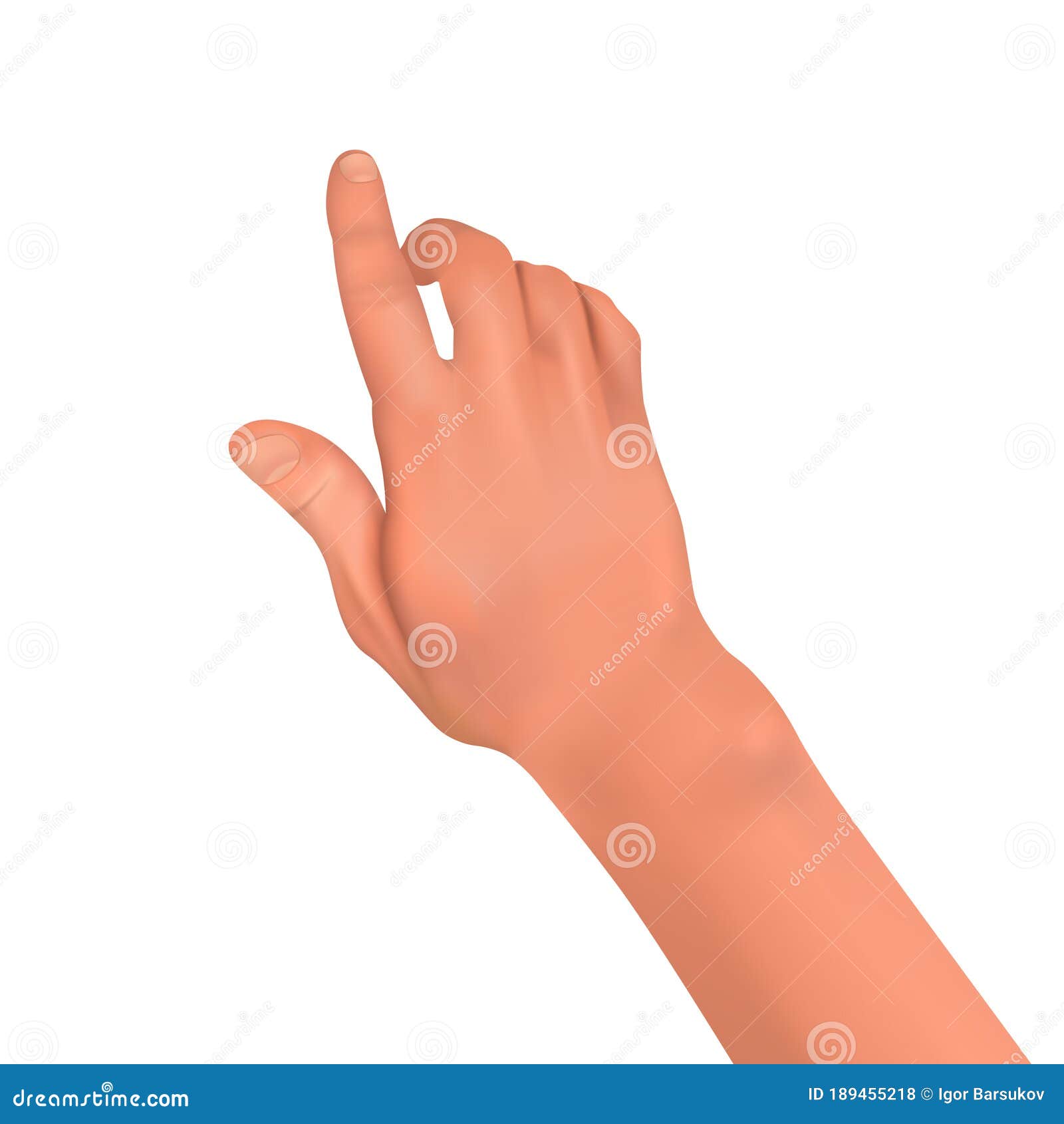 Realistic human hand stock vector. Illustration of press - 189455218
