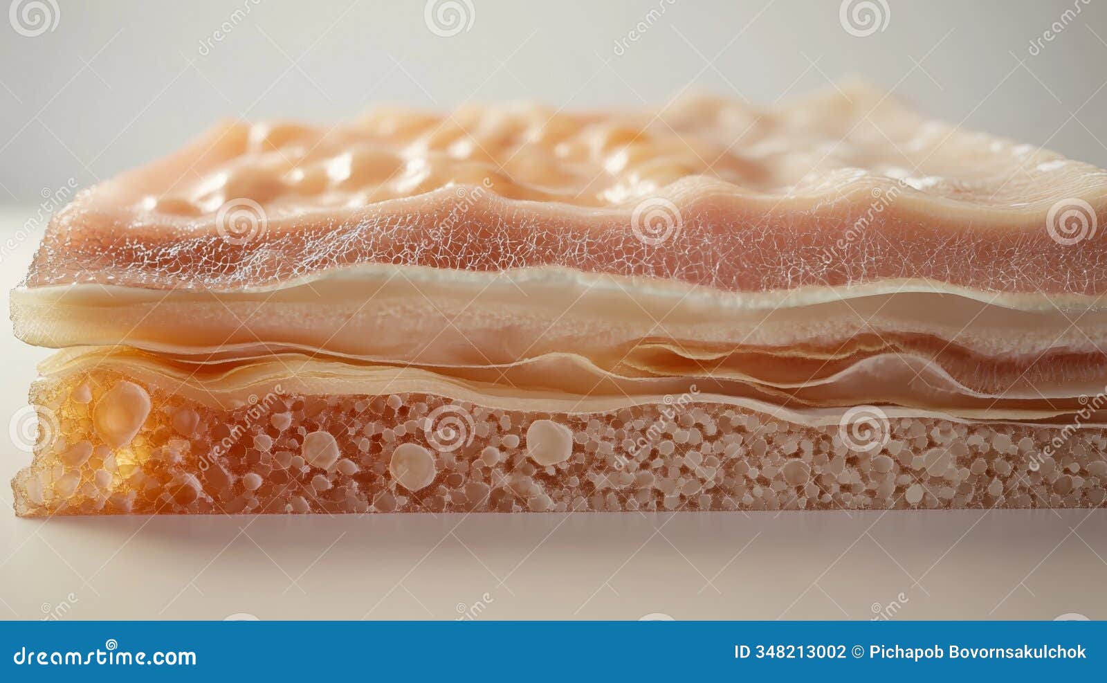 Realistic Human Skin Sample Showcasing Various Textures and Layers ...