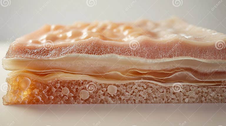 Realistic Human Skin Sample Showcasing Various Textures and Layers ...