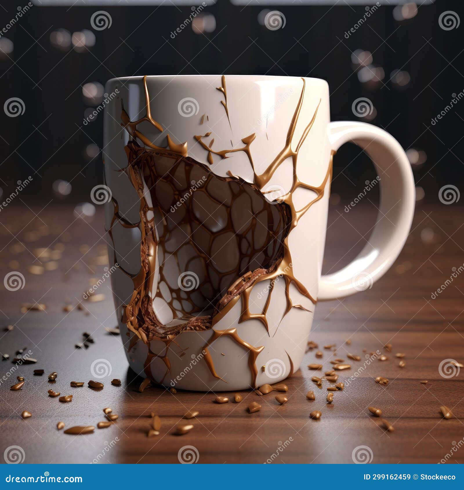 Realistic Hyper-detailed Coffee Cup with Cracks - Mike Campau Stock ...