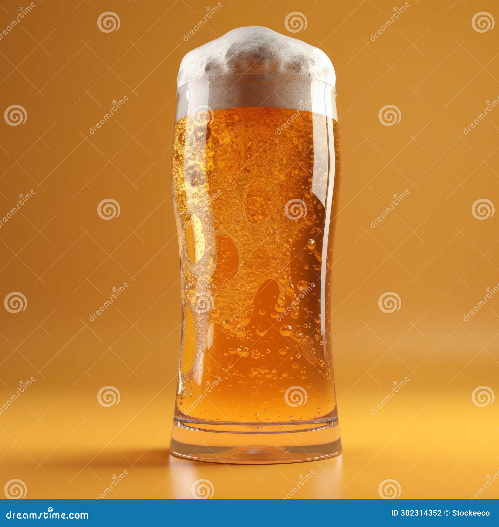 Realistic Hyper-detailed 3d Render of a Glass of Beer with Foam Stock ...