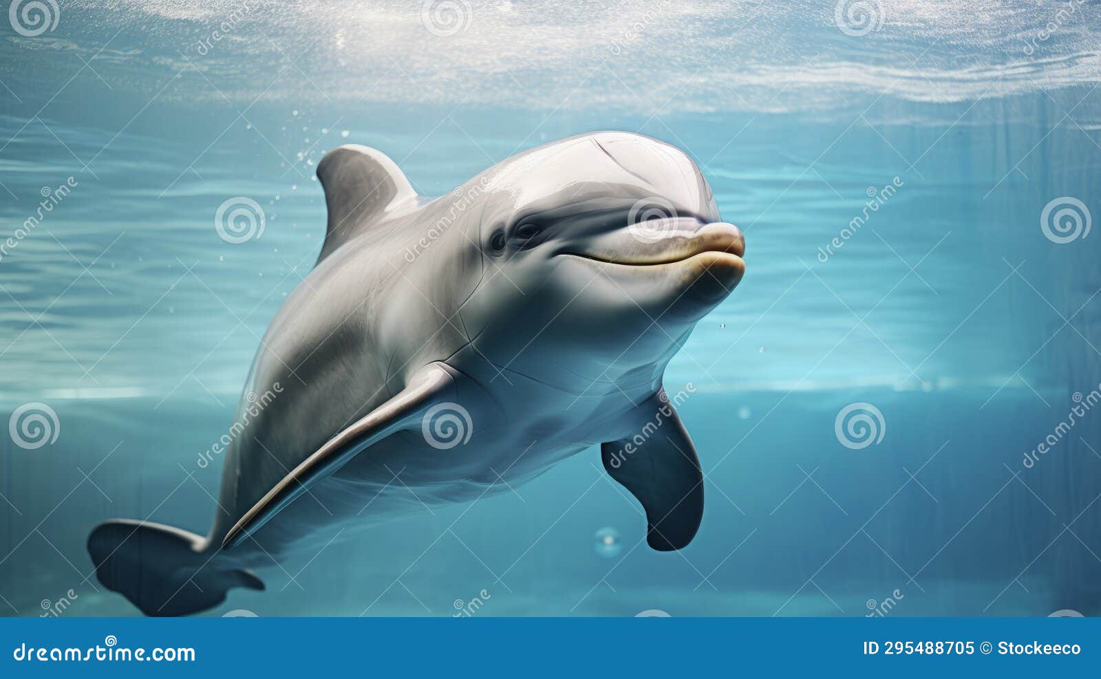 Realistic Hyper-detailed Dolphin Underwater in Ocean Stock Illustration ...