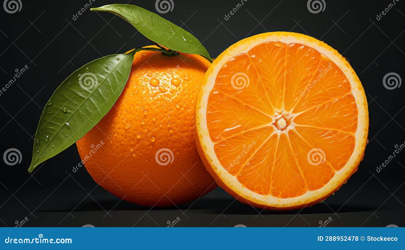Realistic and Hyper-detailed Orange Slice Rendering Stock Illustration ...