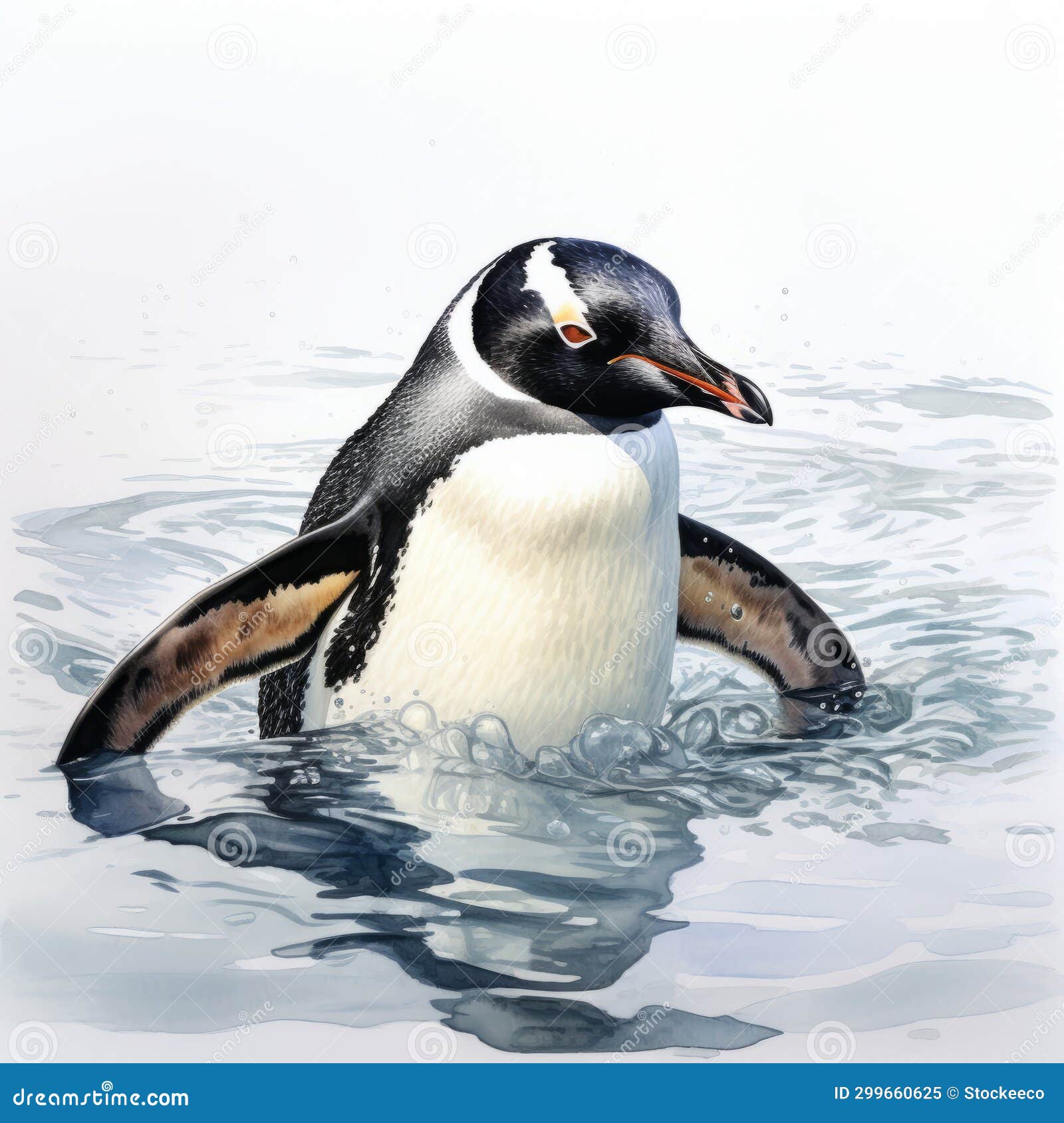 Realistic Hyper-detailed Penguin Illustration with Thick Paint Layers ...