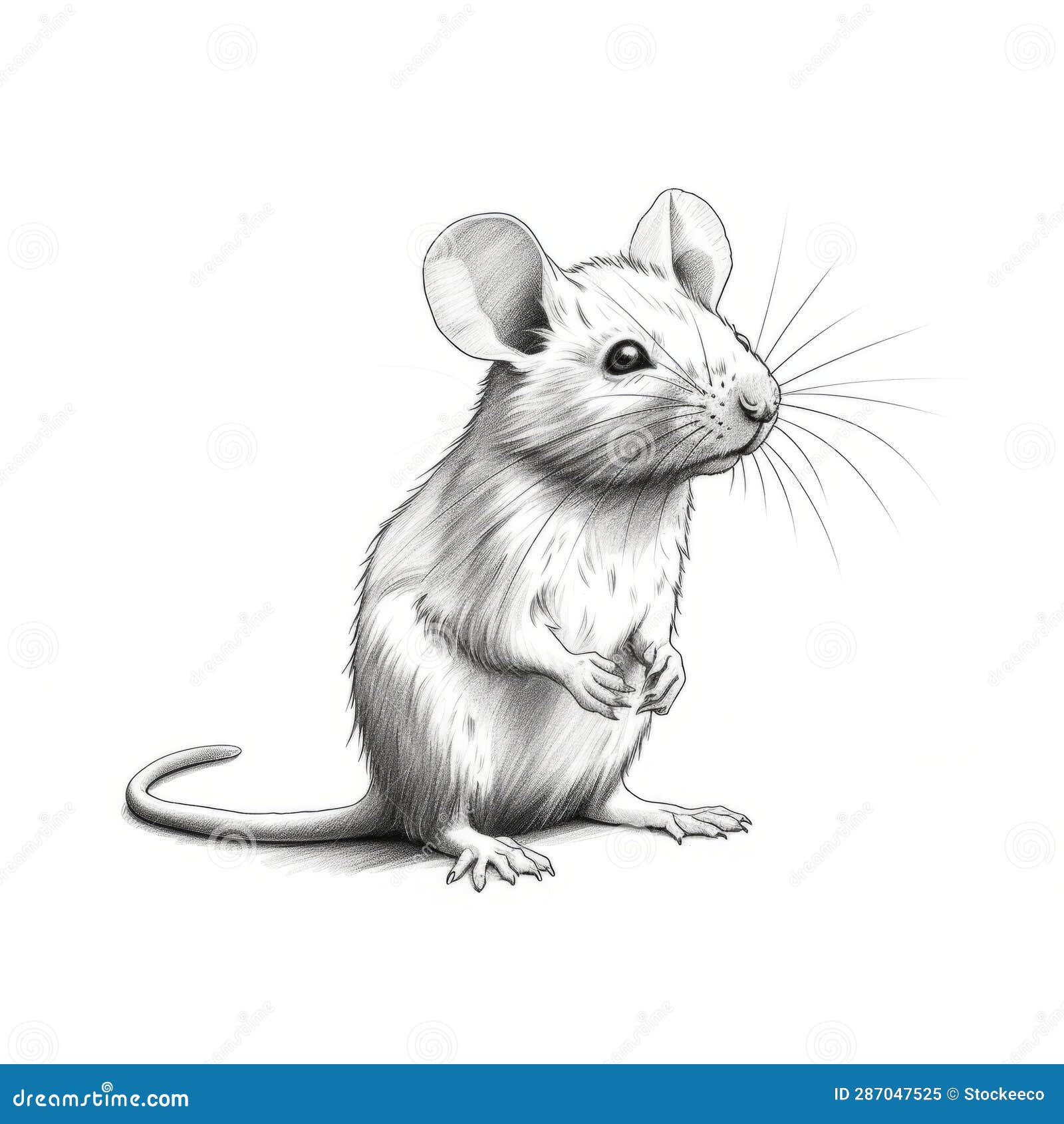 Realistic Hyper-detailed Rendering of a Charming Mouse in Black and ...