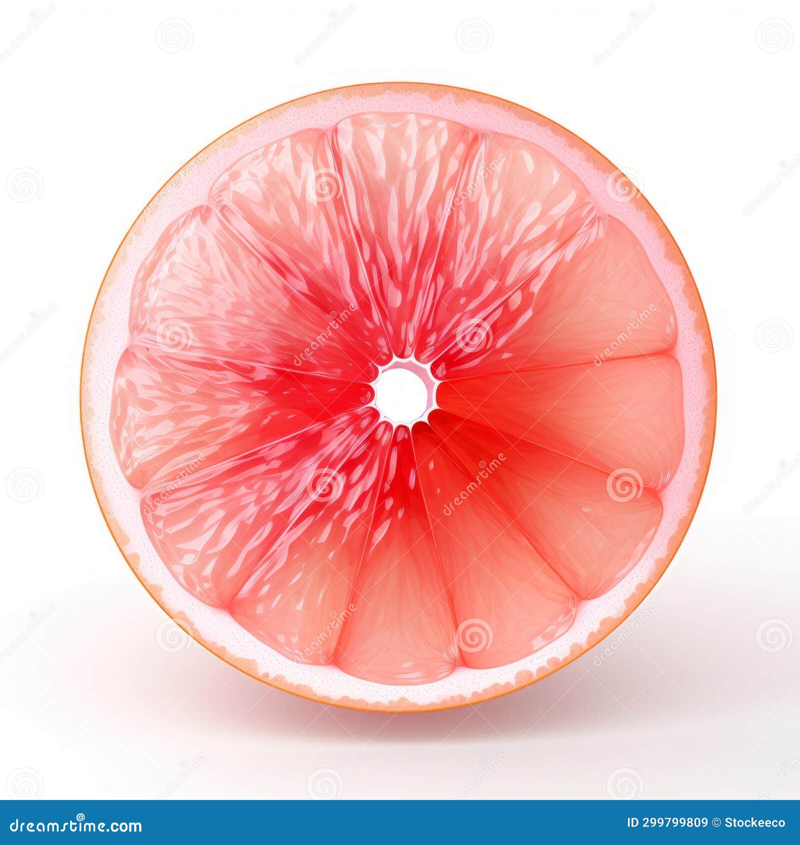 Realistic Hyper-detailed Rendering of a Half Grapefruit on White Stock ...