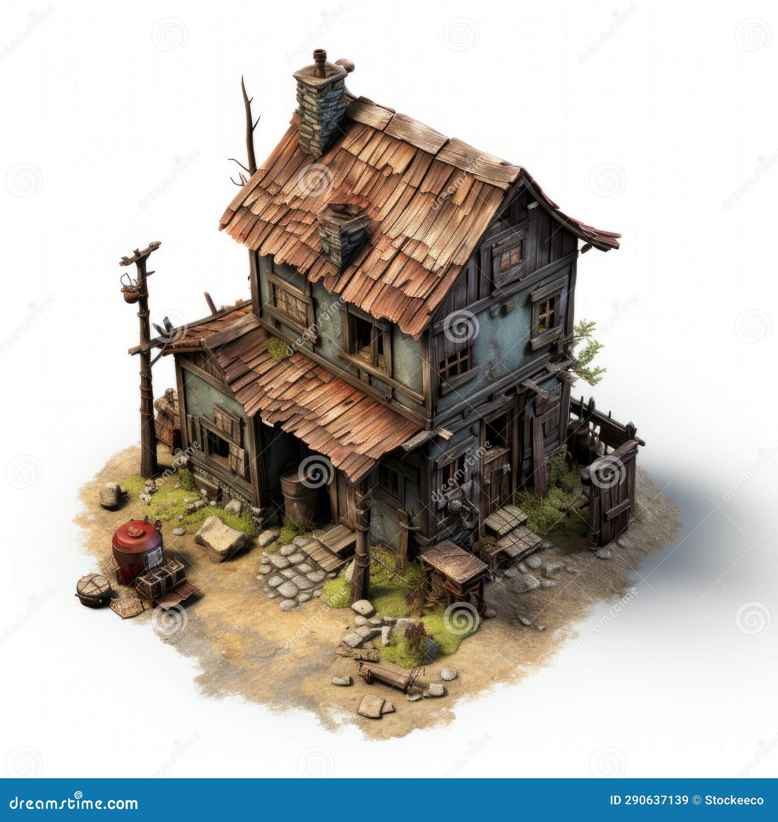 Rusty Metal House: Detailed 2d Game Art with Eastern and Western Fusion ...