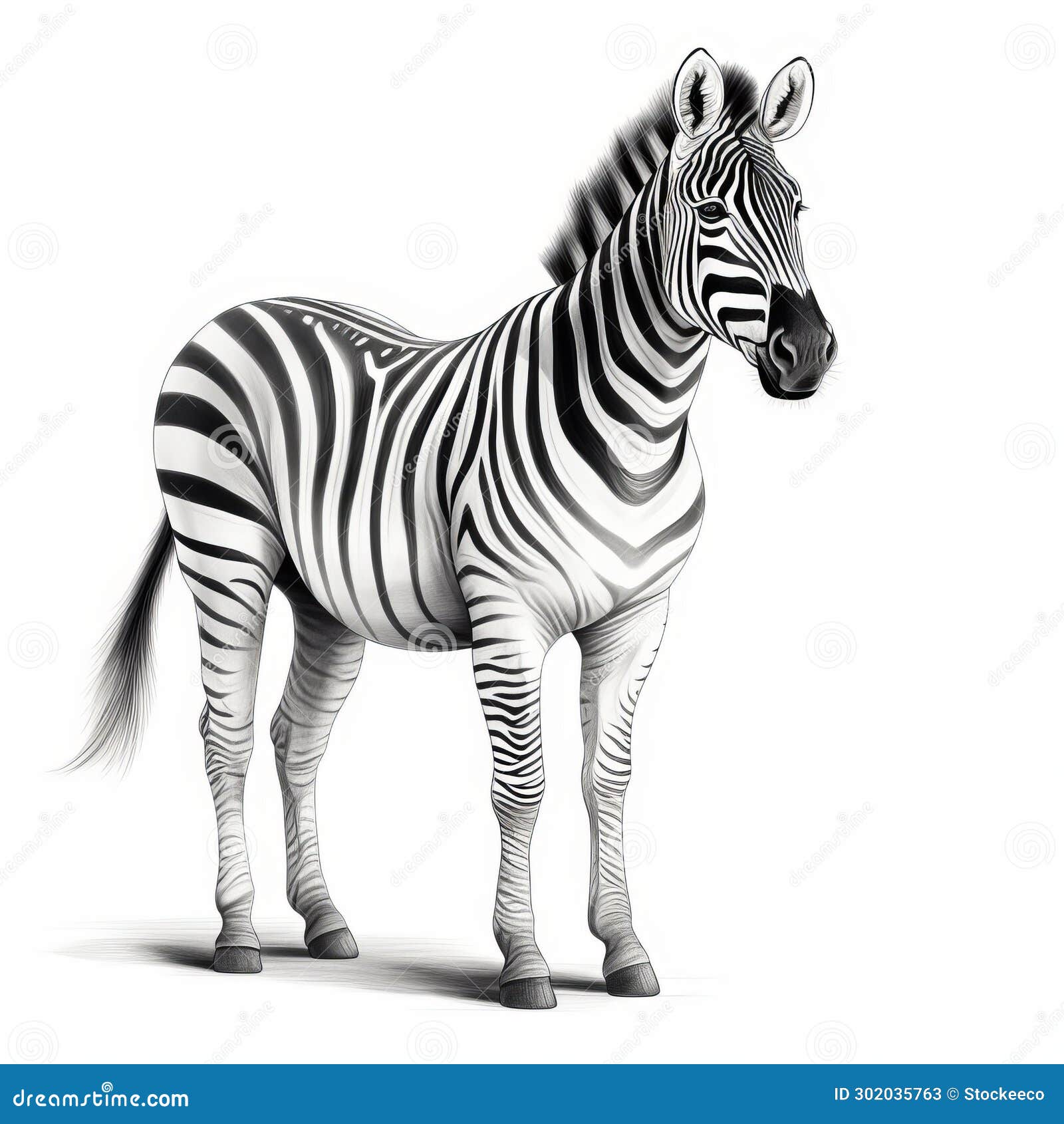 Realistic Hyper-detailed Zebra Illustration with Playful Use of Light ...