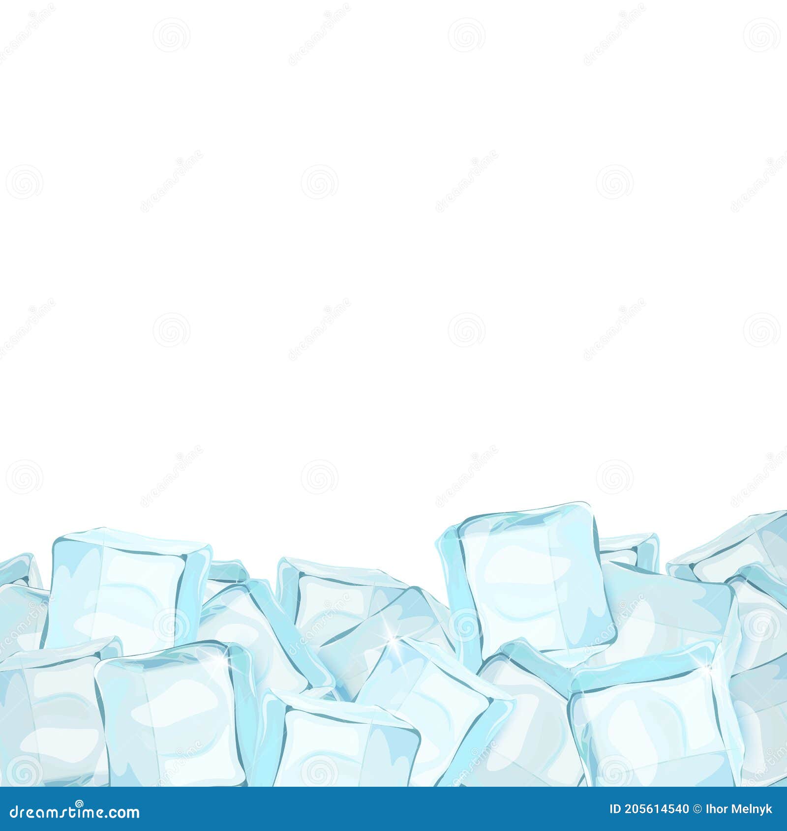 Realistic Ice cubes vector stock vector. Illustration of cold - 205614540