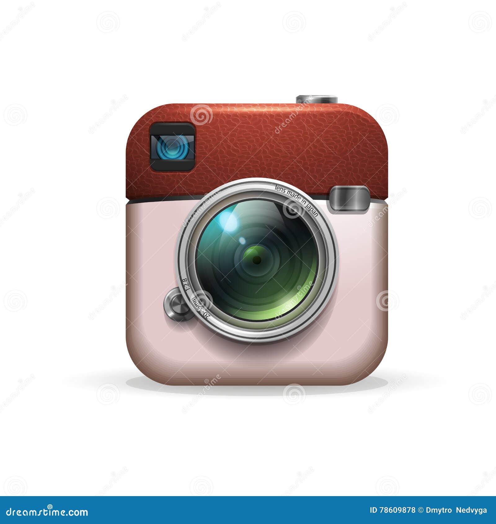 Realistic Icon of Digital Camera. Vector Illustration. Stock Vector ...