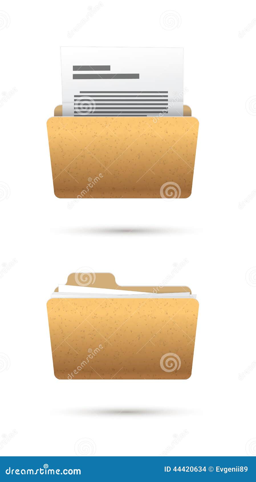 Realistic Icon Folder with Text Document Isolated Stock Vector ...