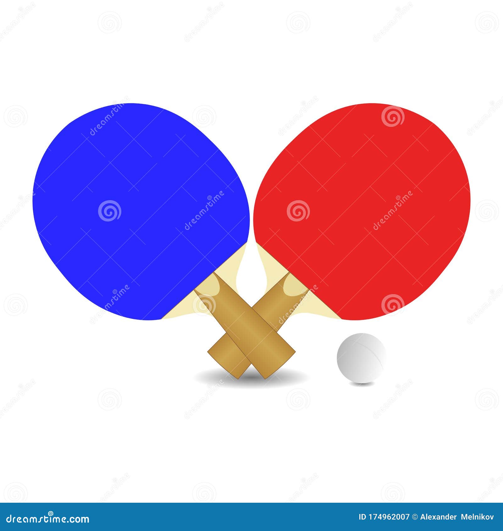 Realistic Icon of Two Ping Pong Rackets and Ball. Vector Illustration ...