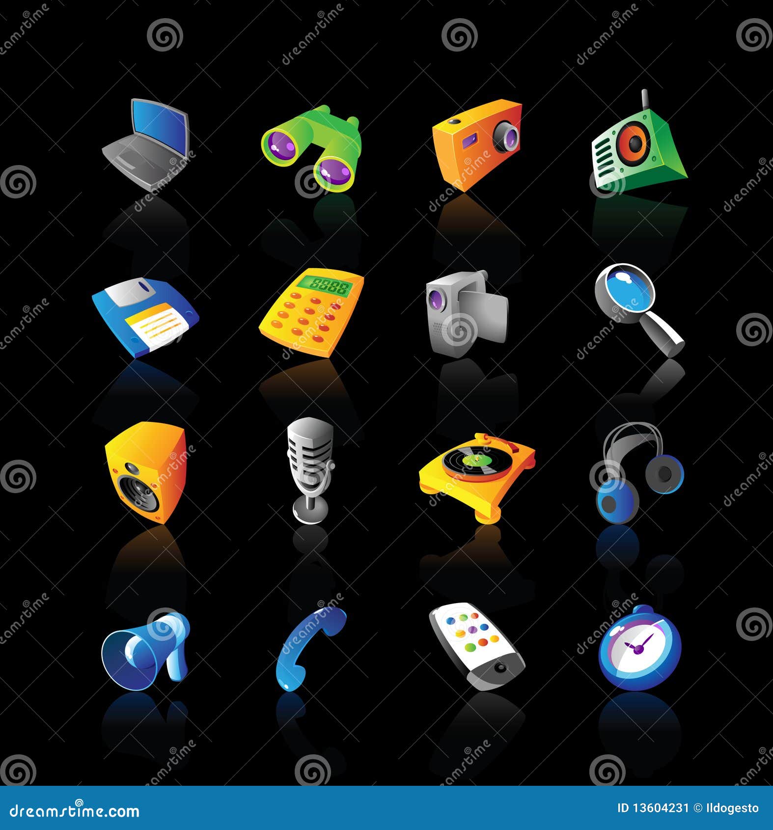 Realistic Icons Set For Devices Cartoon Vector | CartoonDealer.com ...