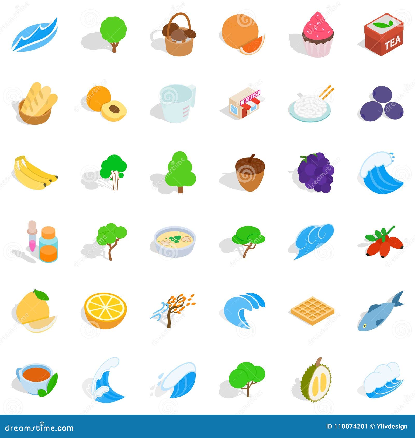 Realistic Icons Set, Isometric Style Stock Vector - Illustration of ...