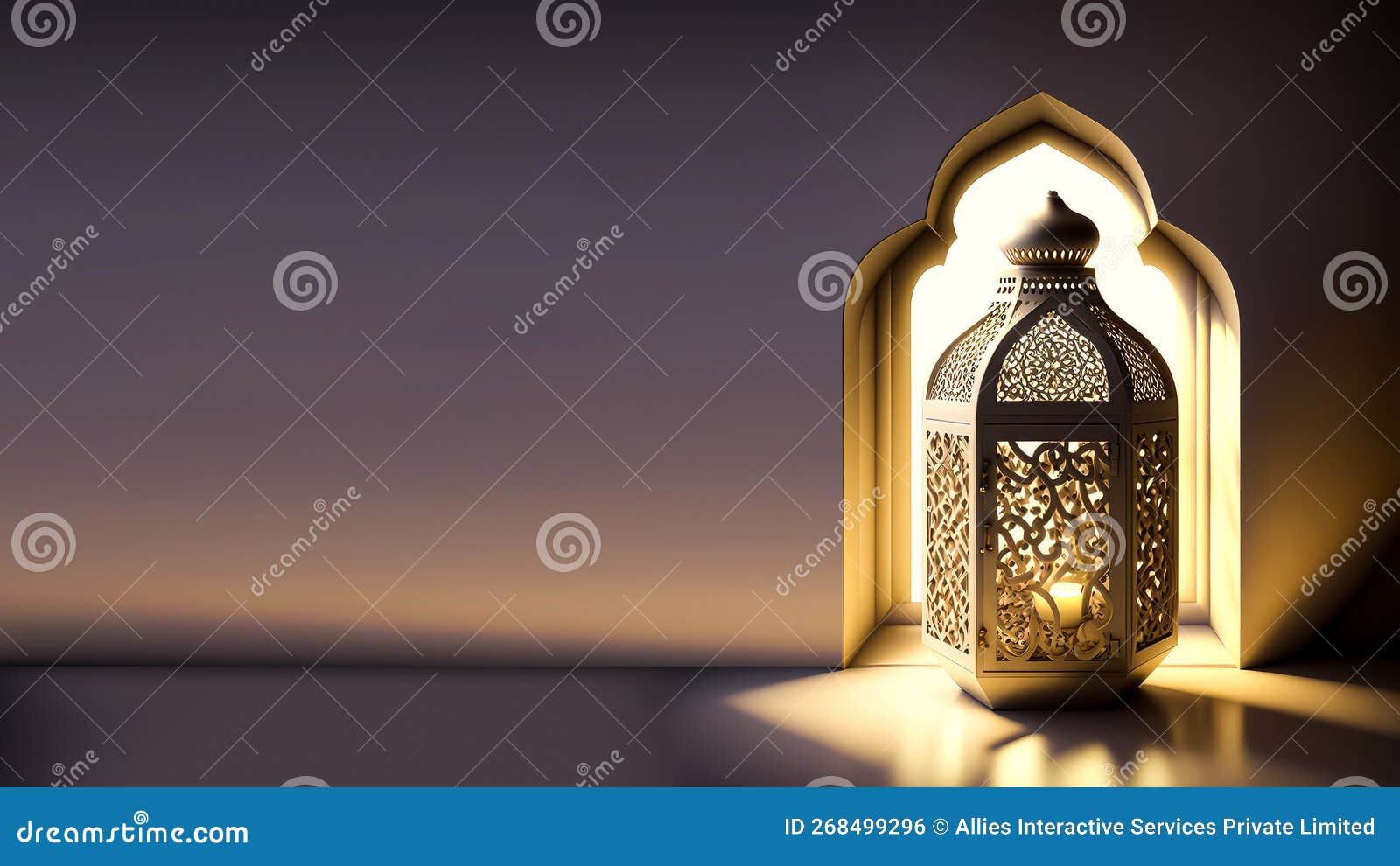 Realistic Illuminated Arabic Lantern on Islamic Window Background ...