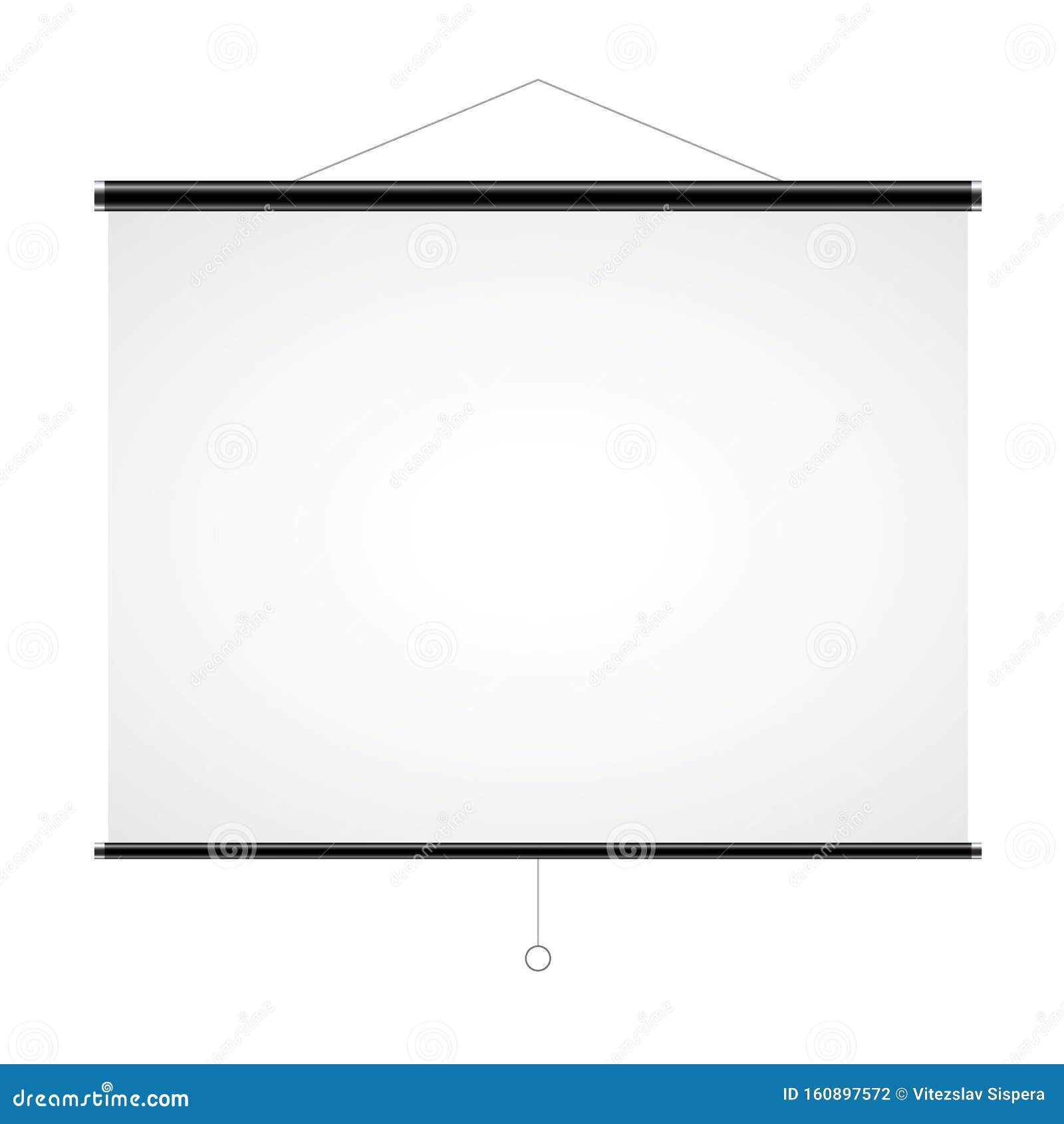 Realistic Illustration of Blank White Projection Screen with Space for ...