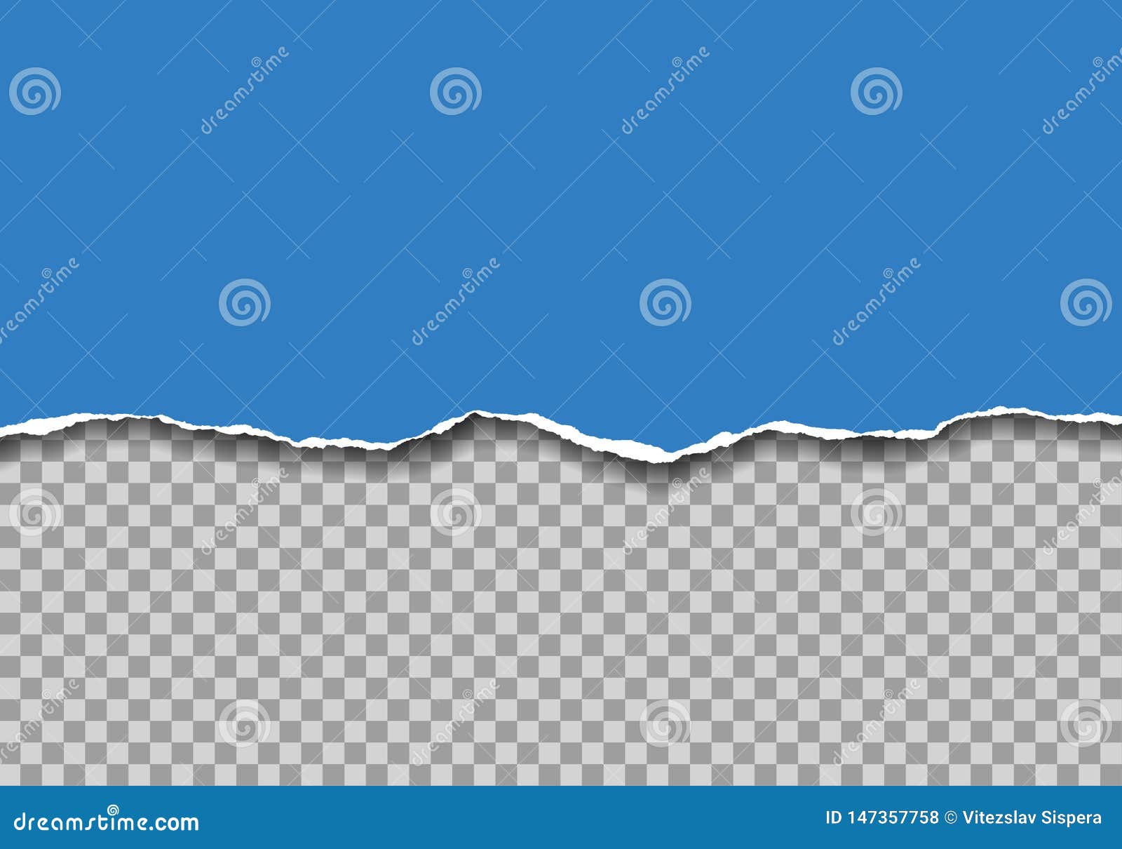 Realistic Illustration of Blue Torn Paper with Space for Text Isolated ...