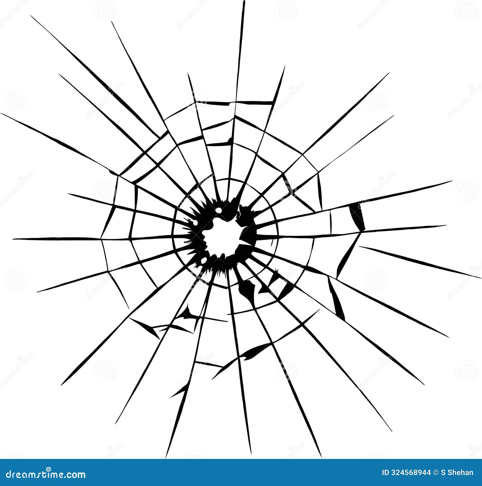 Vector Broken Glass Illustration Realistic Shattered Effect Stock Photo ...