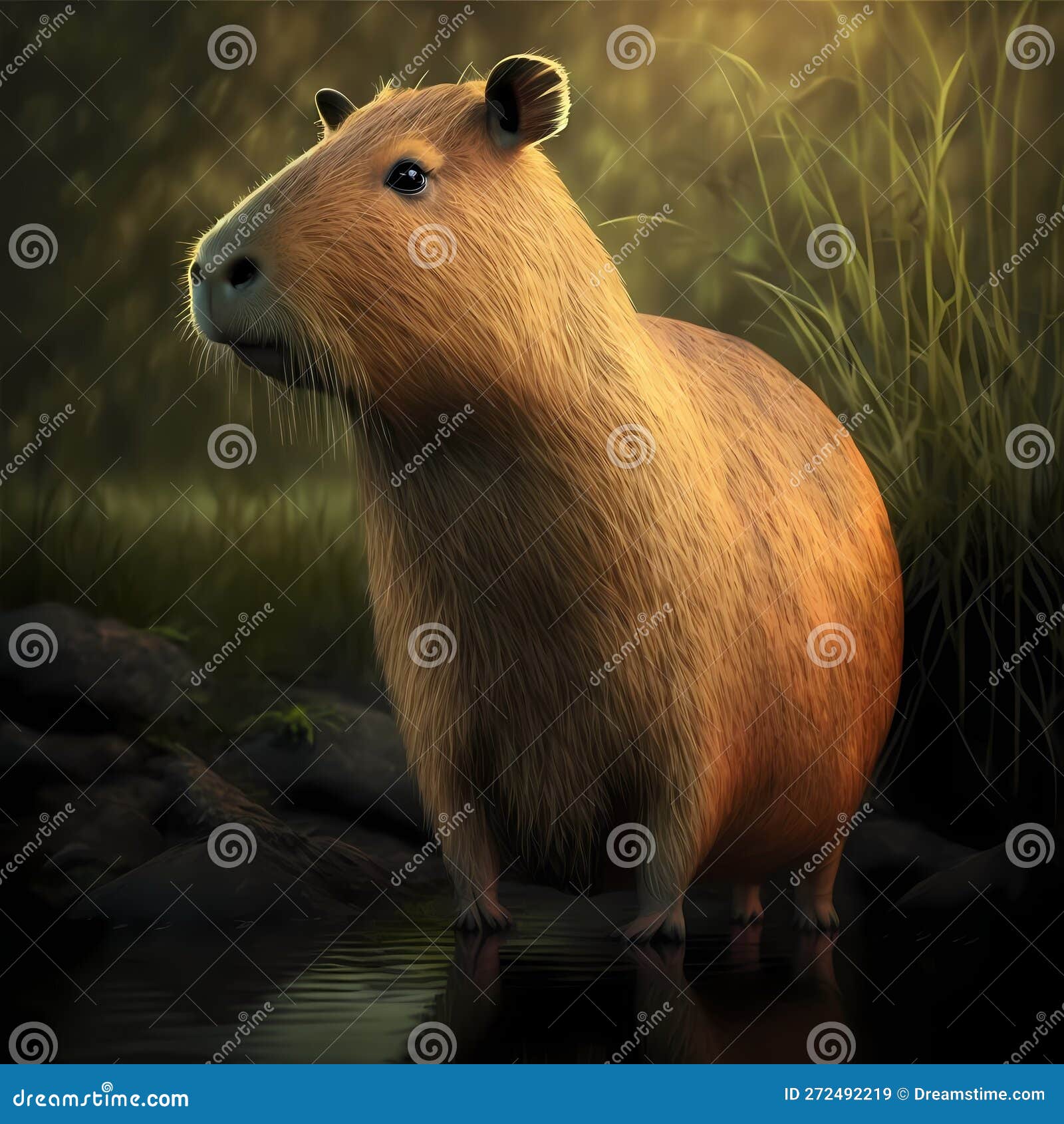 Realistic Illustration of Capybara. Generative AI Stock Illustration ...