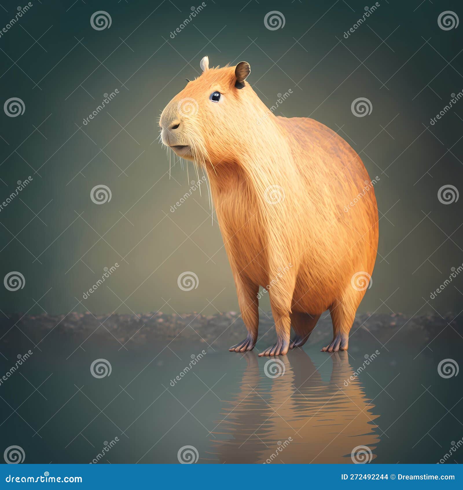 Realistic Illustration of Capybara. Generative AI Stock Illustration ...