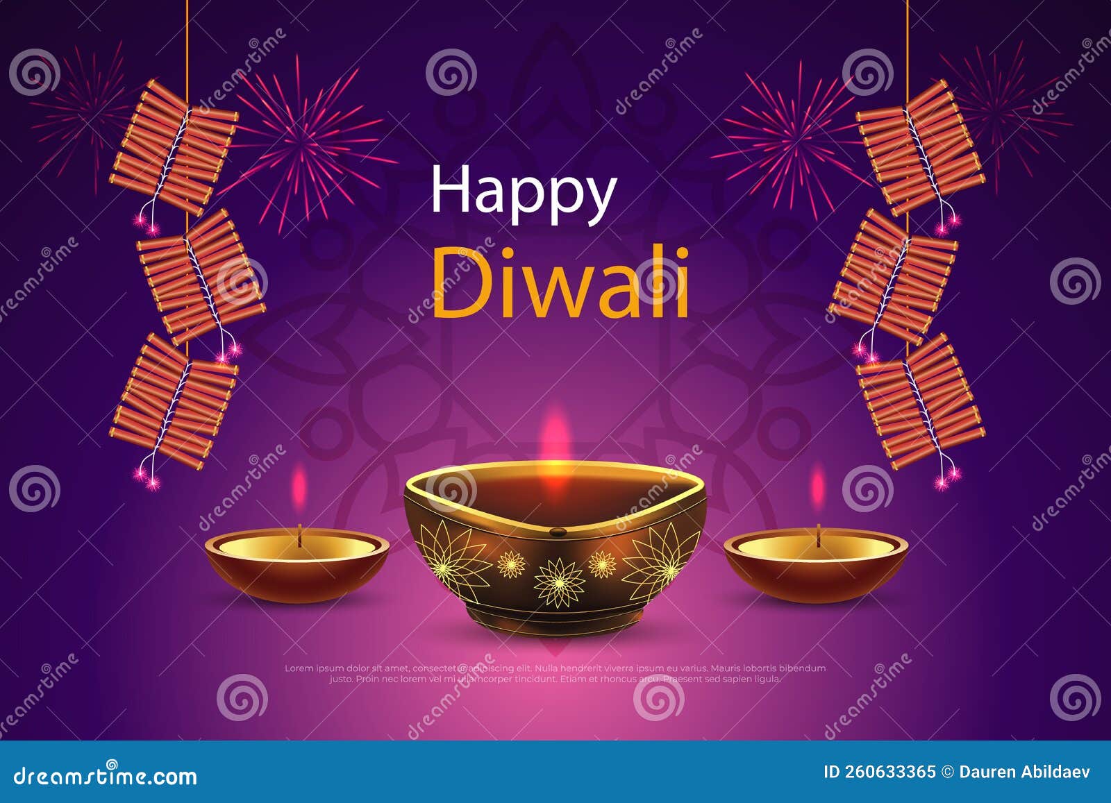 Realistic Illustration Diwali Celebration Vector Illustration. Stock ...