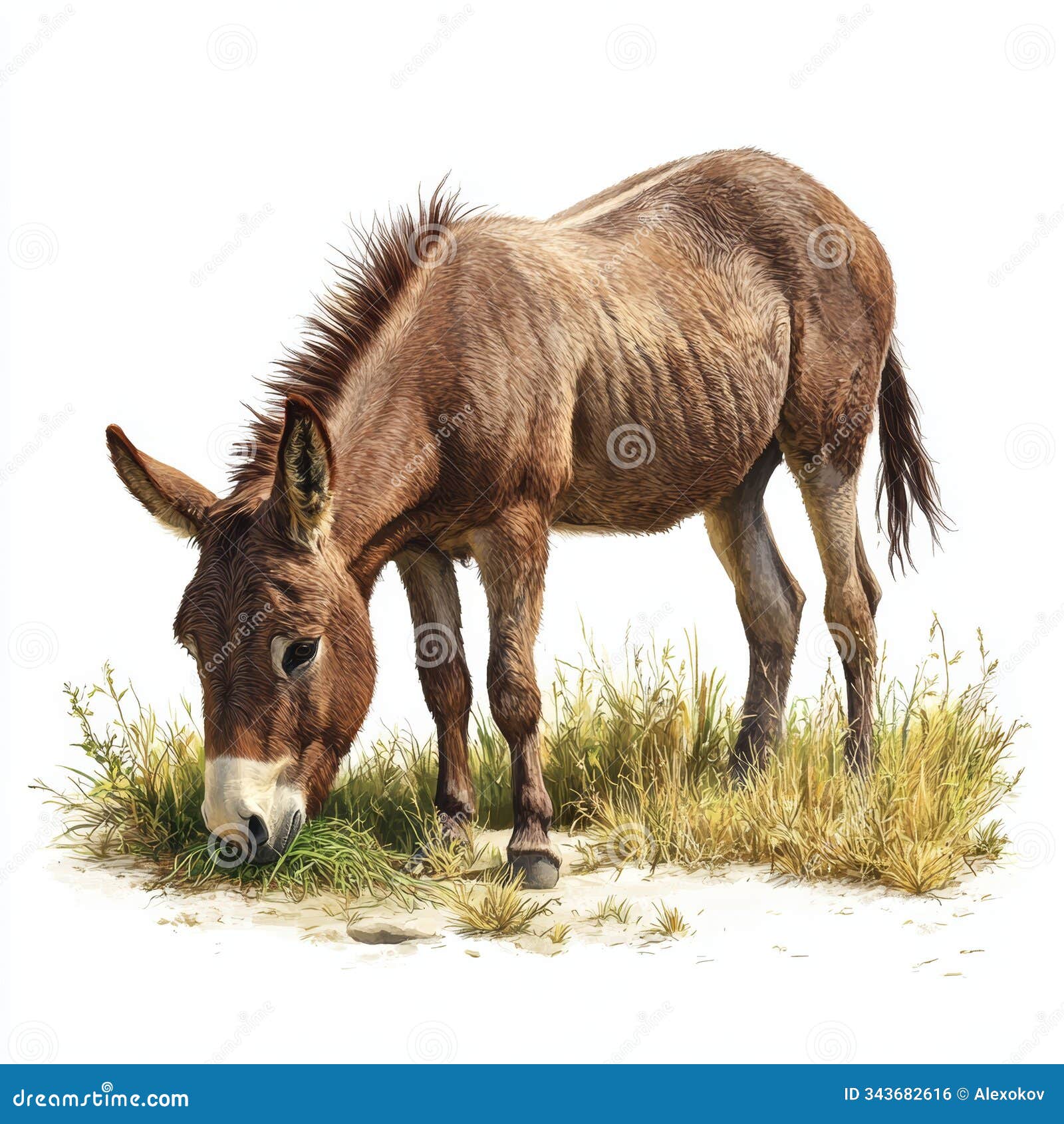 Realistic 8k Uhd Donkey On White Background Pixar Style Royalty-Free ...