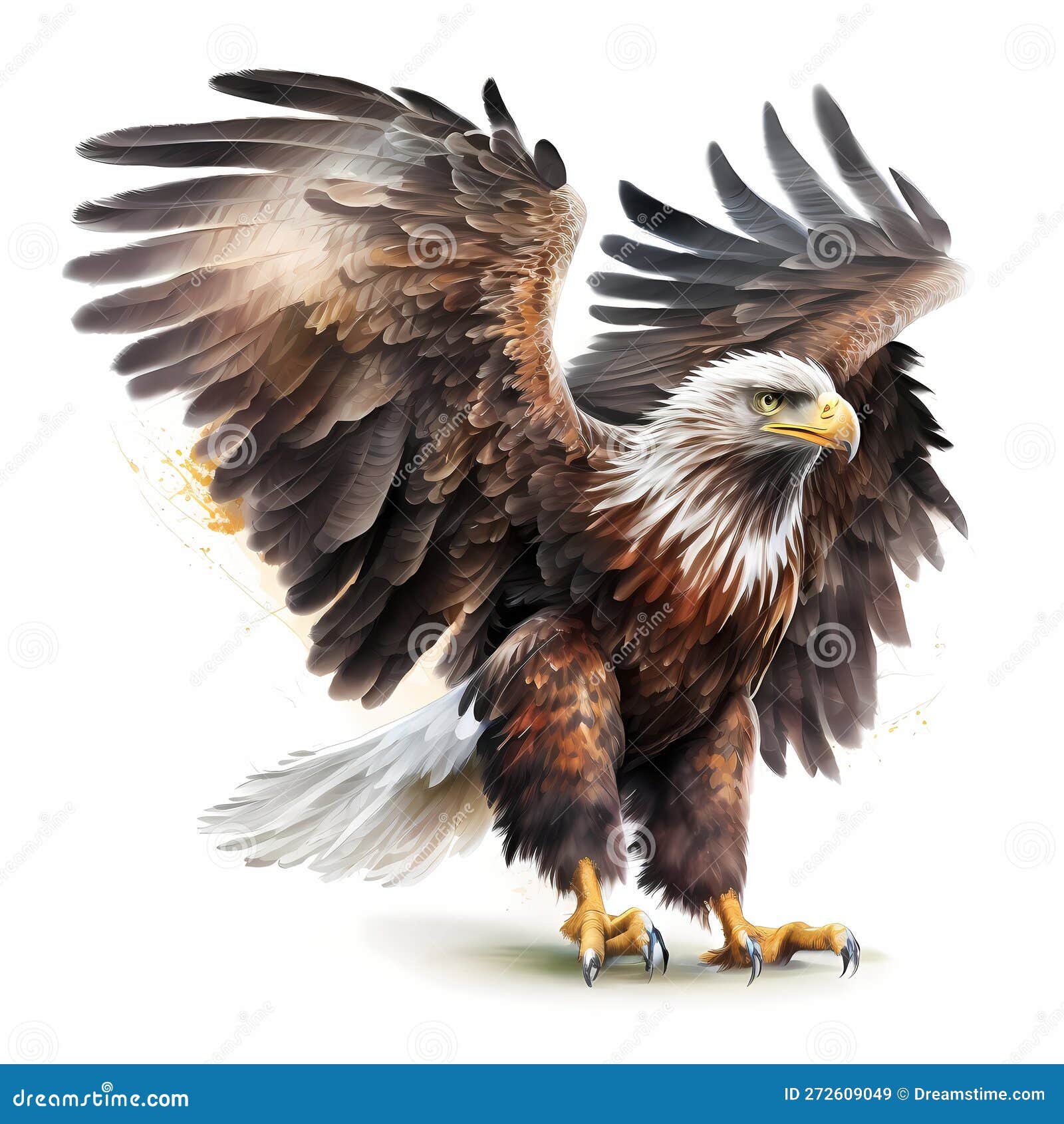 Realistic Illustration of Flying Eagle. Generative AI Stock ...