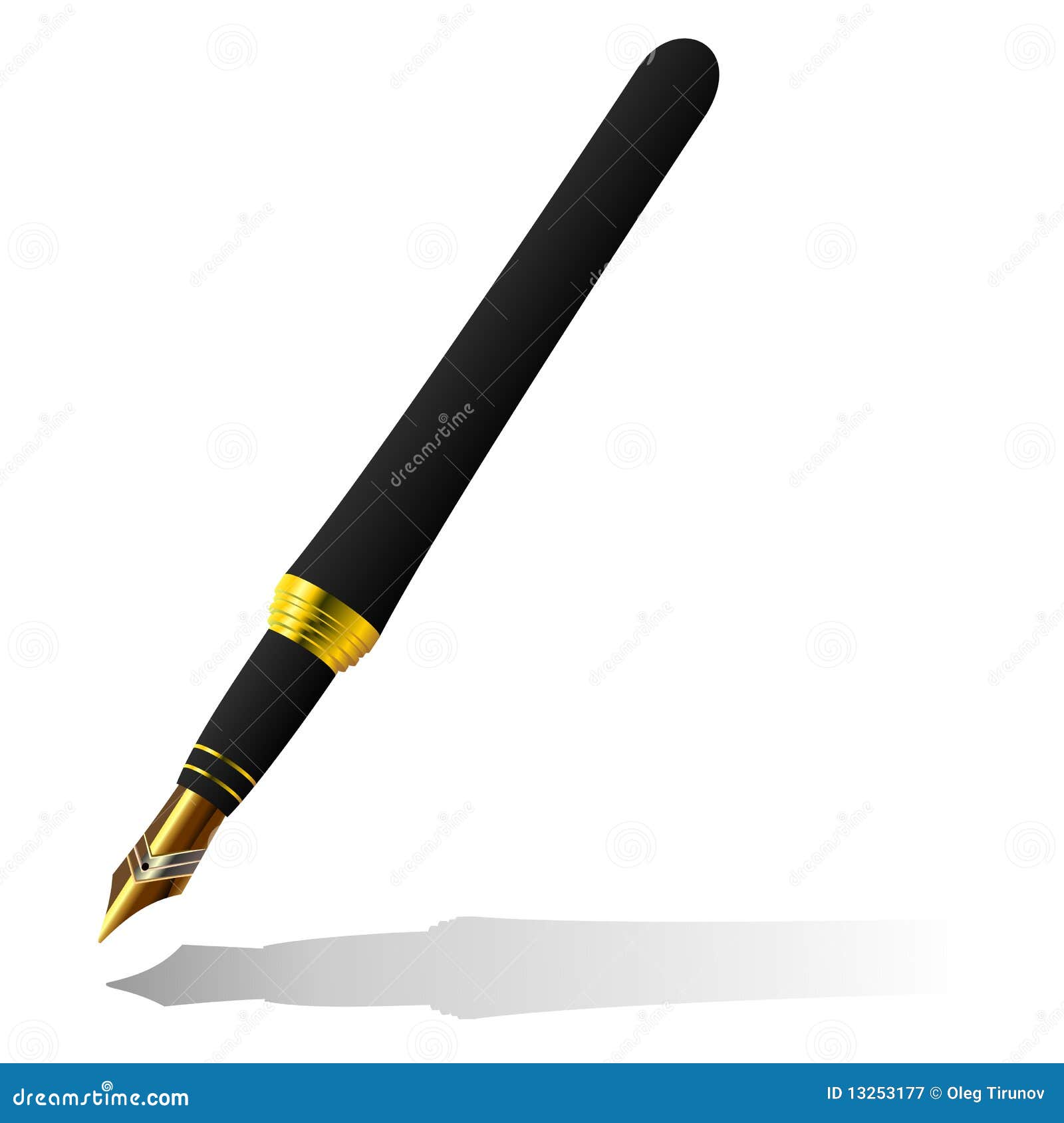 Realistic Illustration of Gold Pen Stock Vector - Illustration of ...