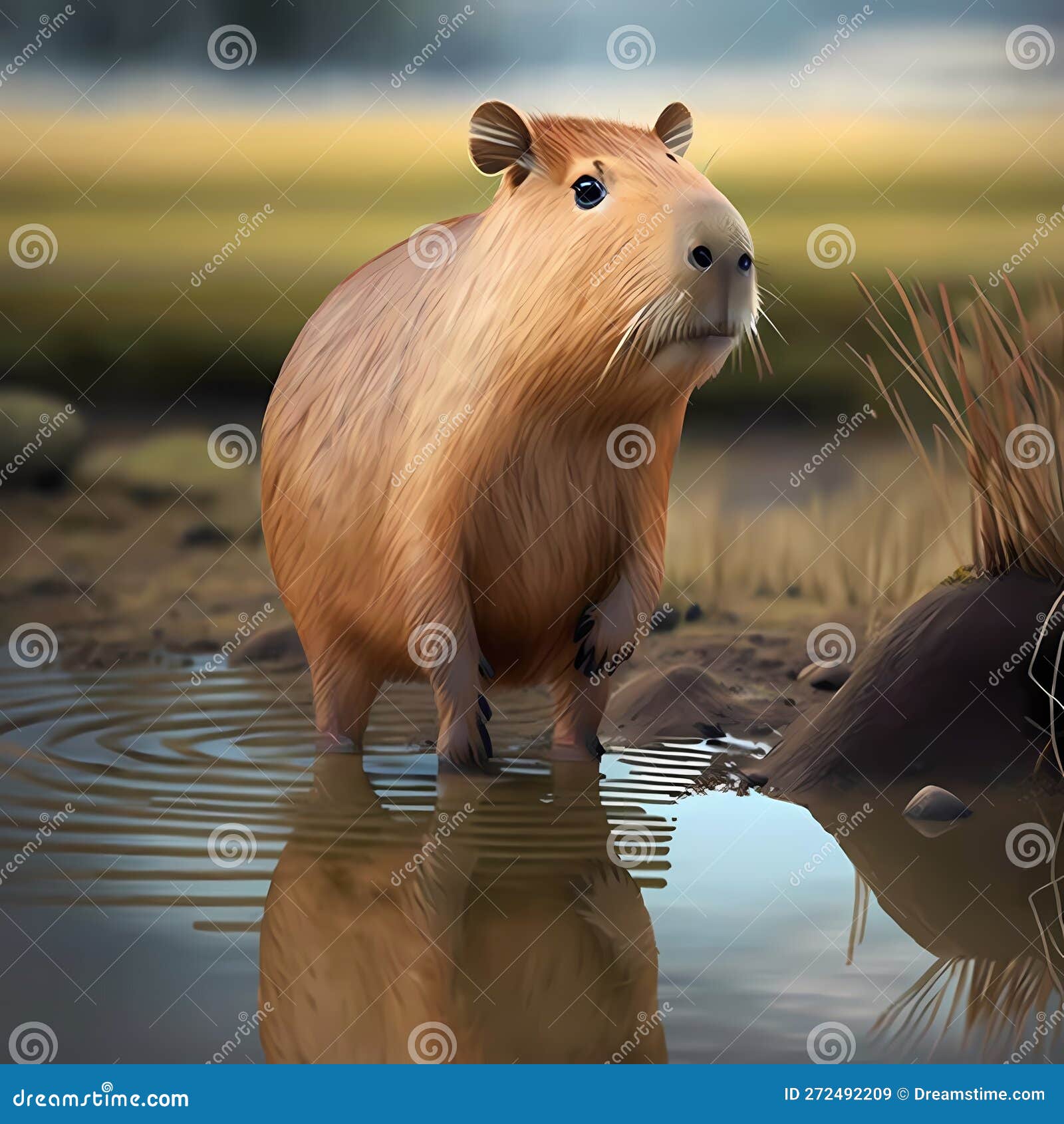 Realistic Capybara Portrait Tattoo Drawing With High Contrast Royalty ...