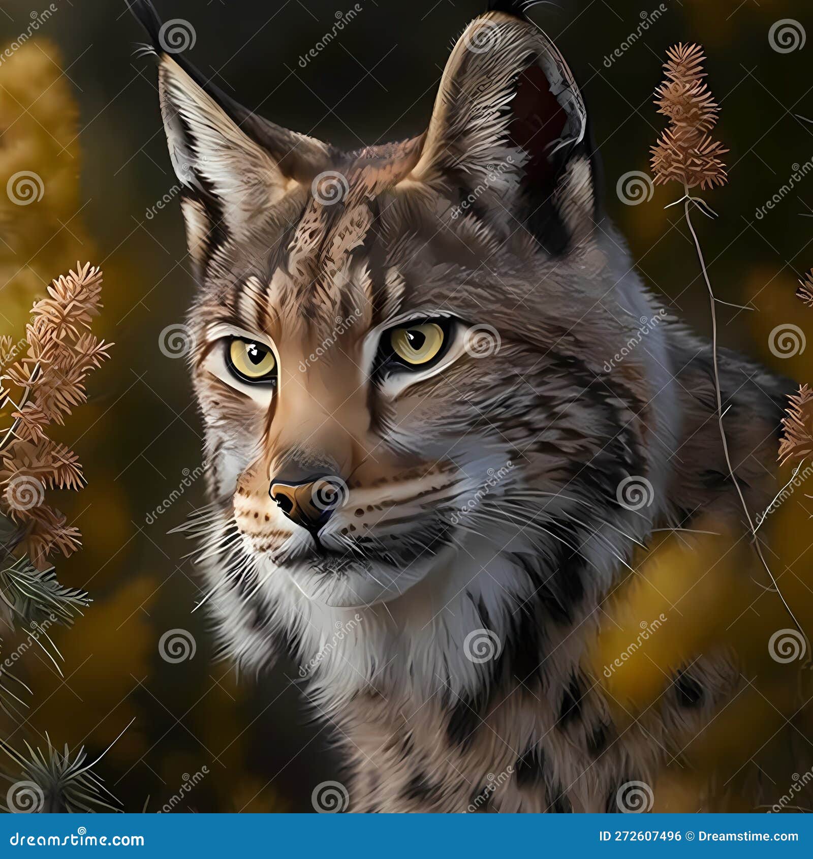 Realistic Illustration of Lynx Cat. Generative AI Stock Illustration ...