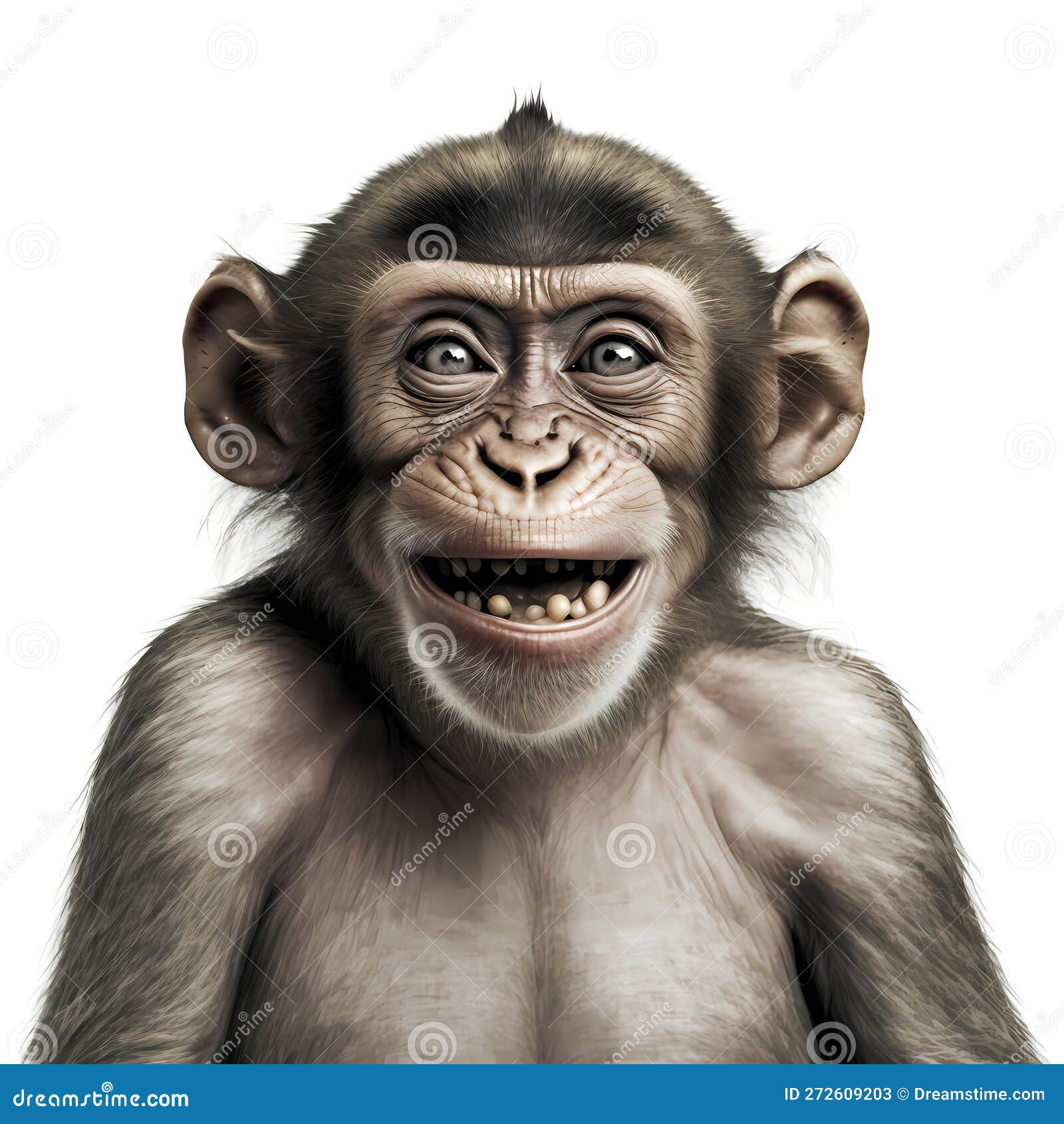 Realistic Illustration of Happy Monkey. Generative AI Stock ...