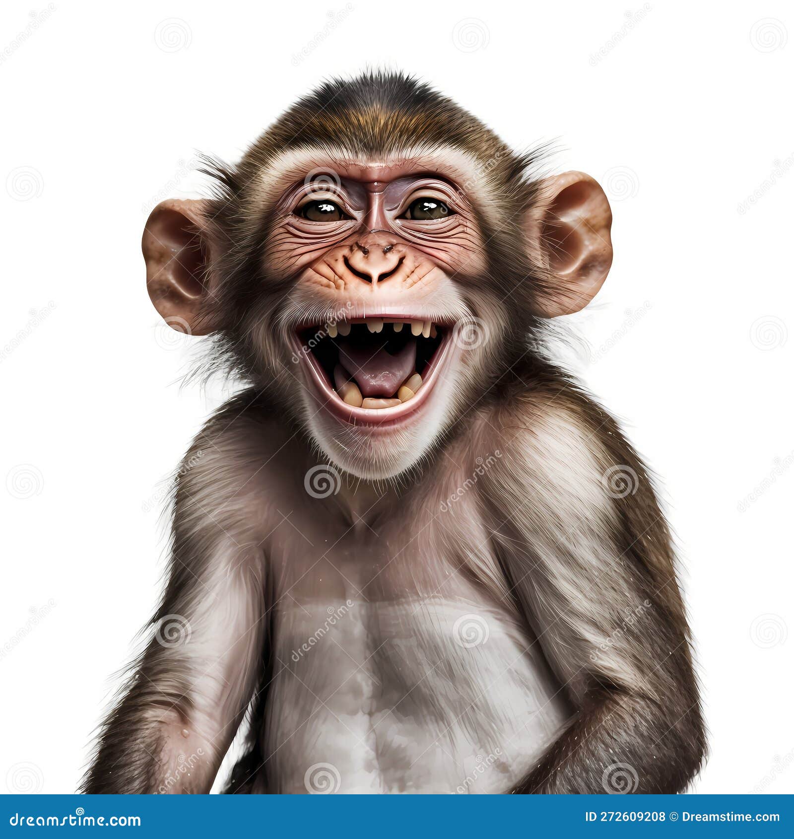 Realistic Illustration of Happy Monkey. Generative AI Stock ...