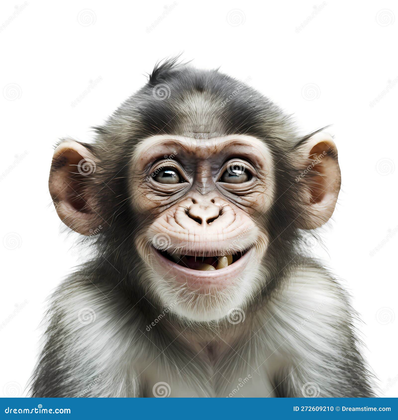 Realistic Illustration of Happy Monkey. Generative AI Stock ...