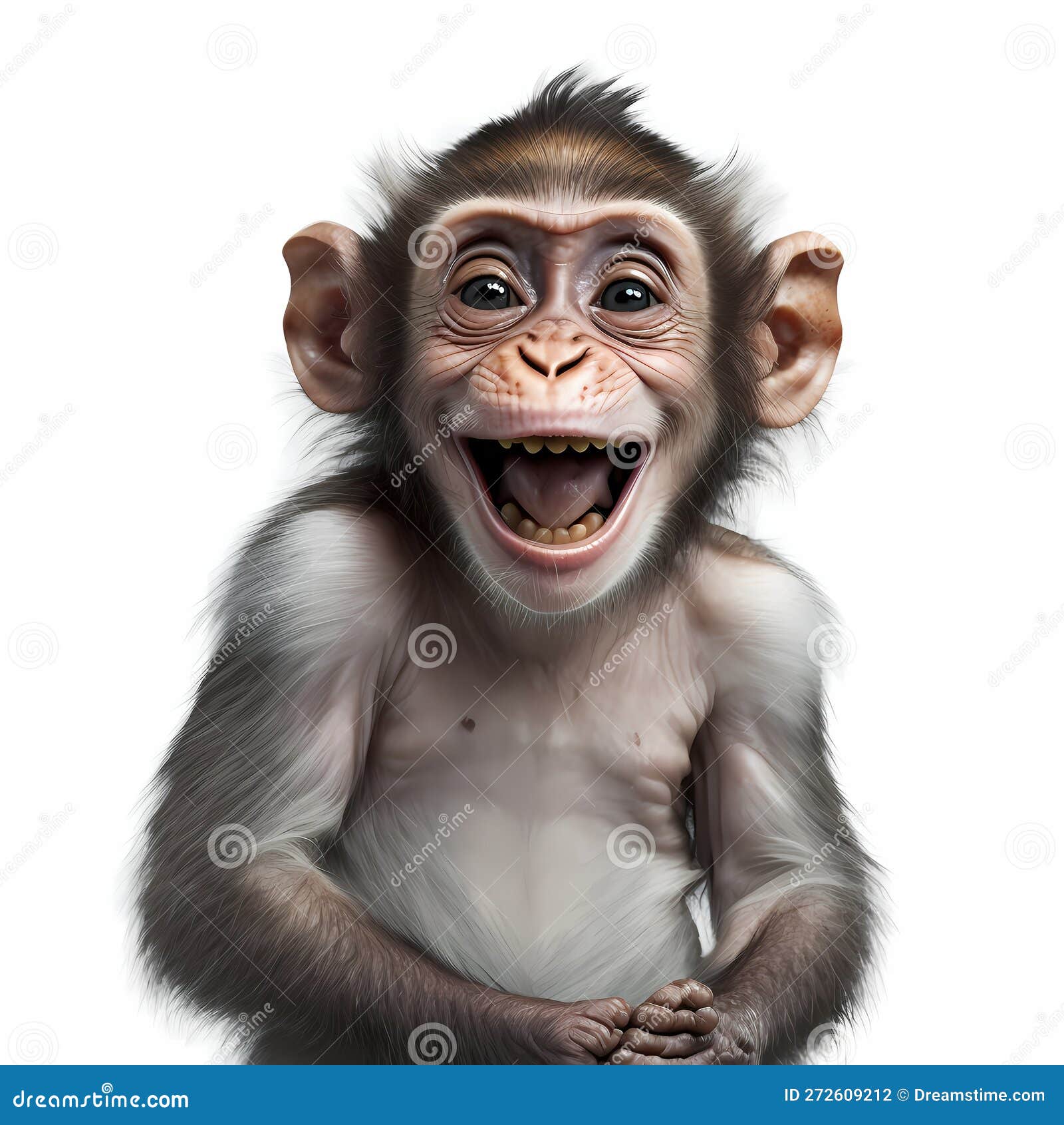 Realistic Illustration of Happy Monkey. Generative AI Stock ...