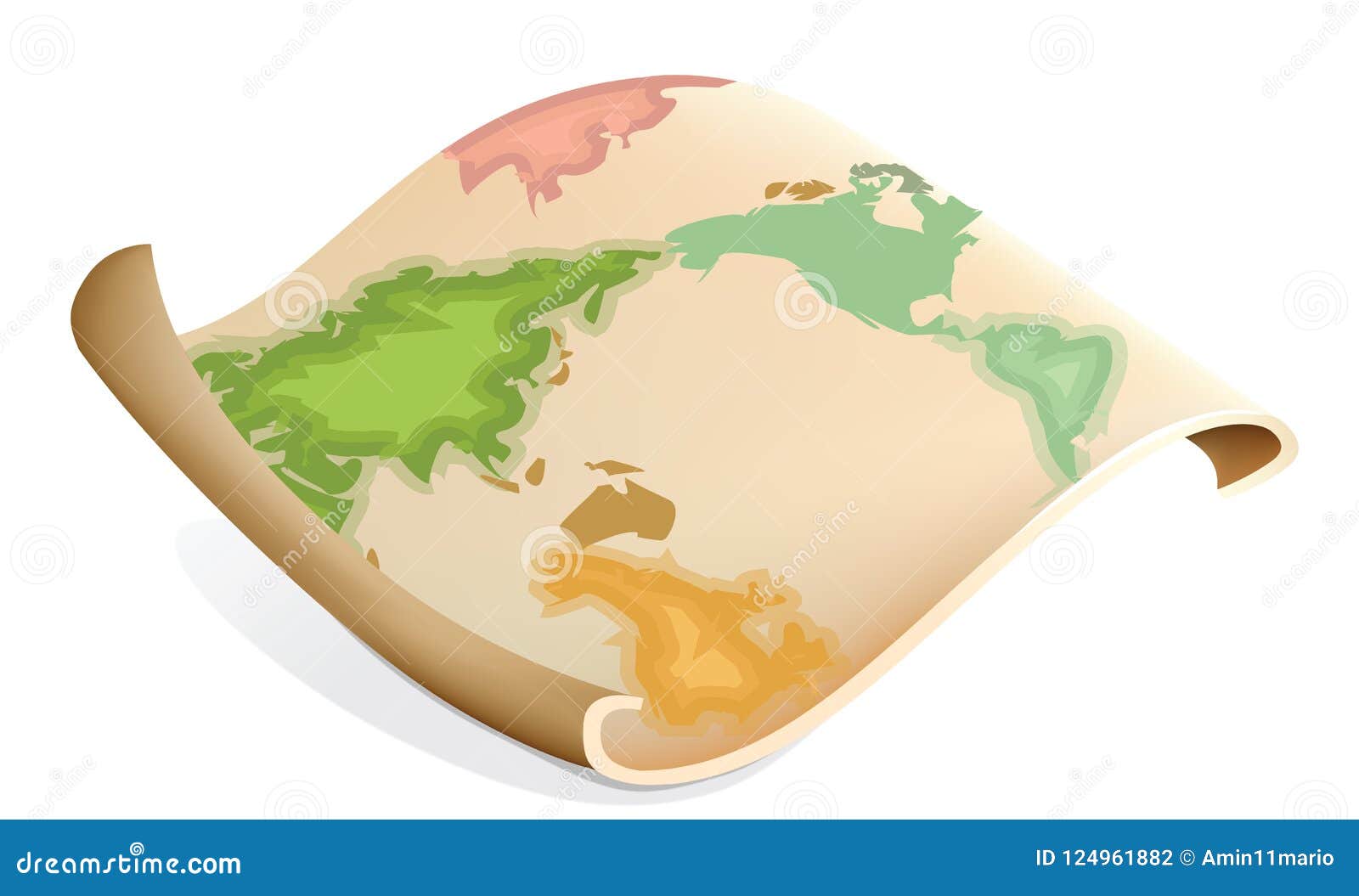 Realistic Illustration Map for Designers Stock Illustration ...