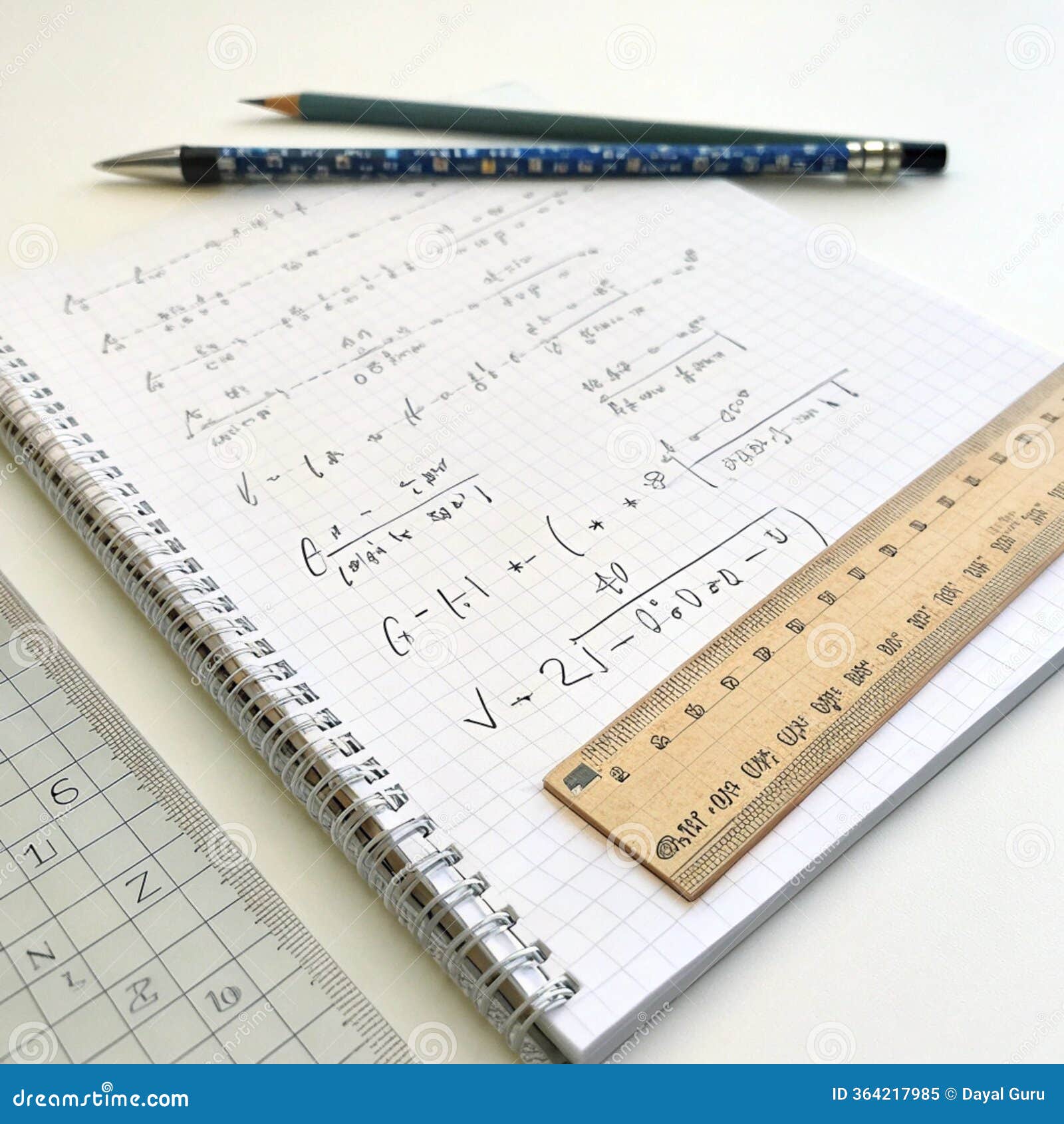 Math Equation Sheet Realistic Illustration Isolated On White ...