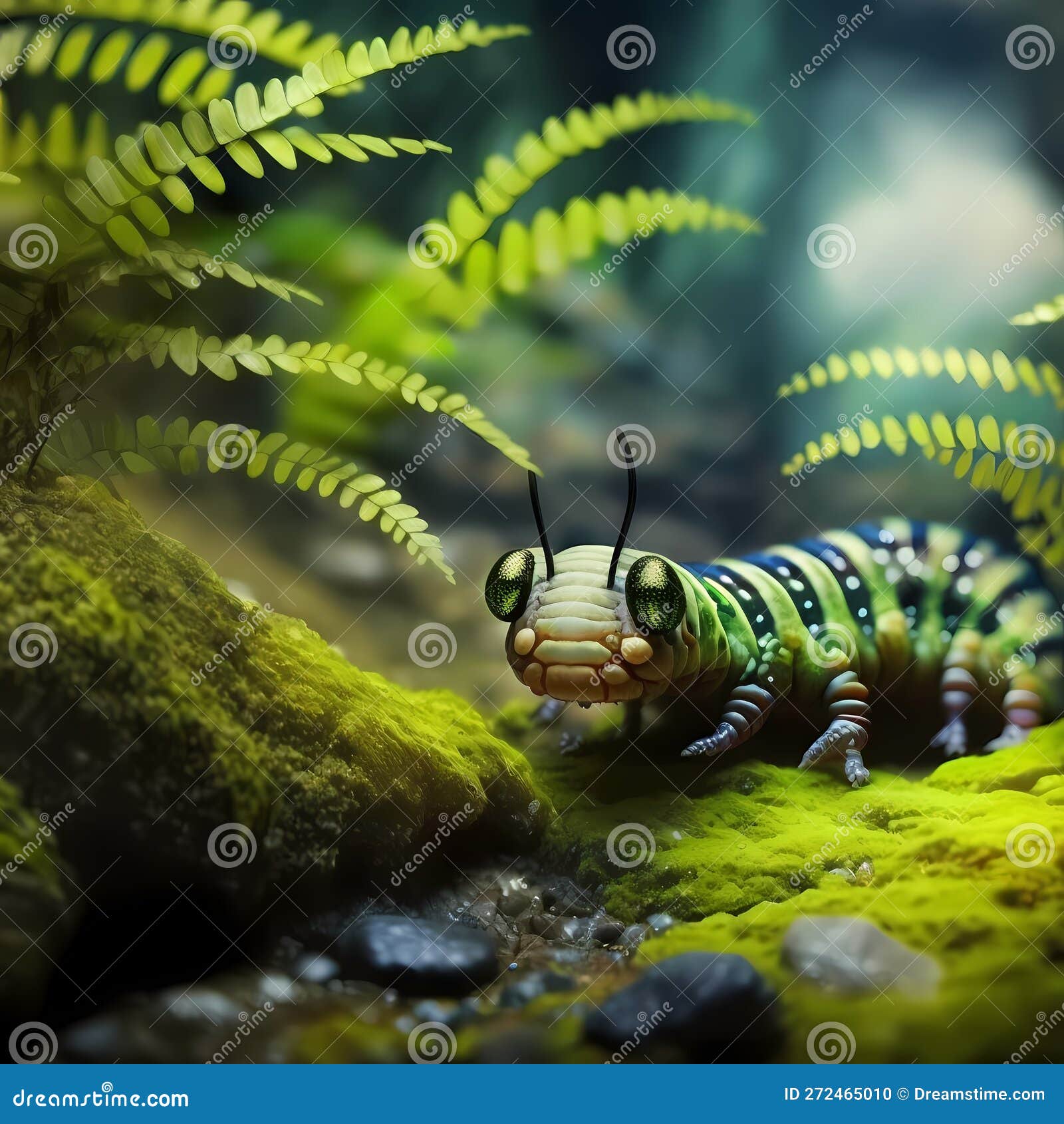 Millipedes Realistic Illustration. Generative AI Stock Photo ...