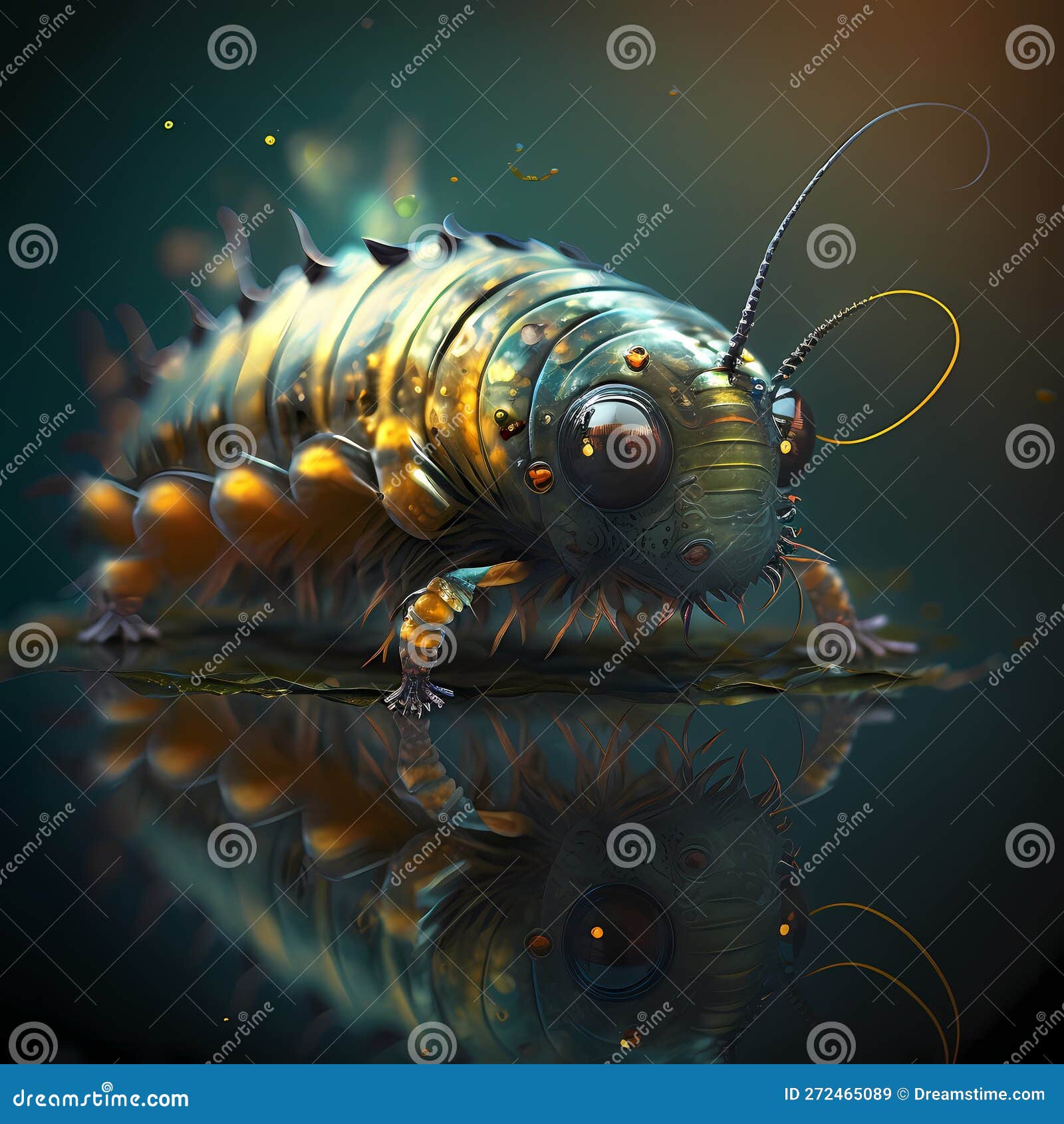 Millipedes Realistic Illustration. Generative AI Stock Photo ...