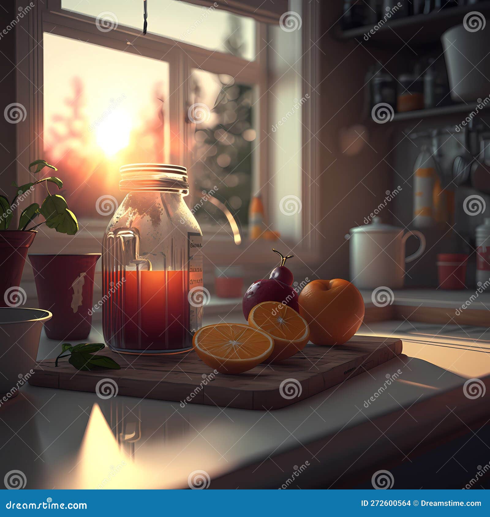 Morning View from Window. Generative AI Stock Illustration ...