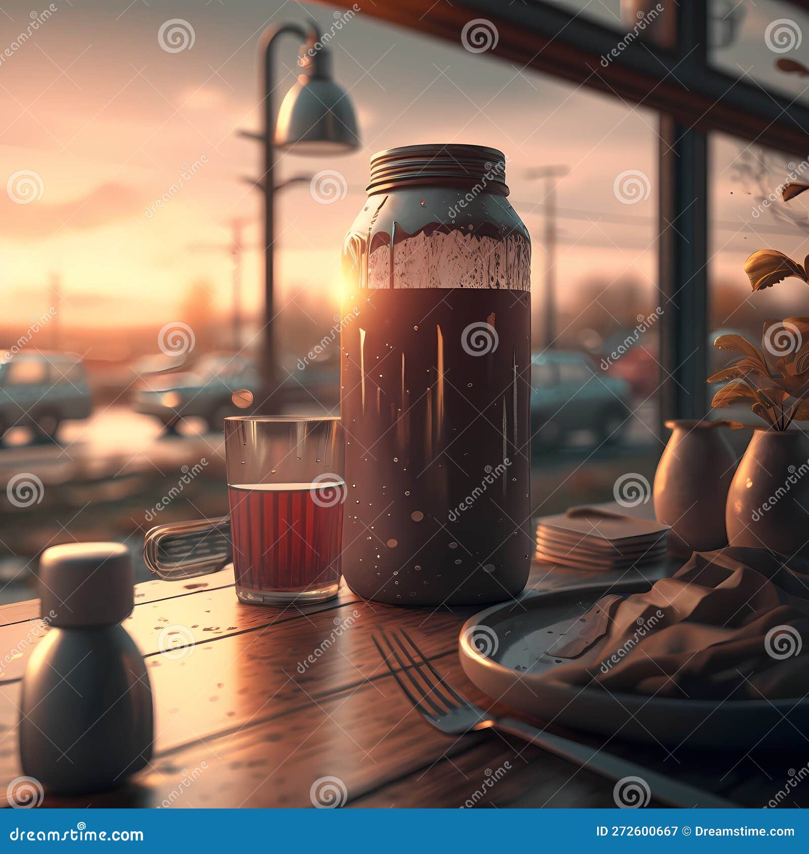 Morning View from Window. Generative AI Stock Illustration ...