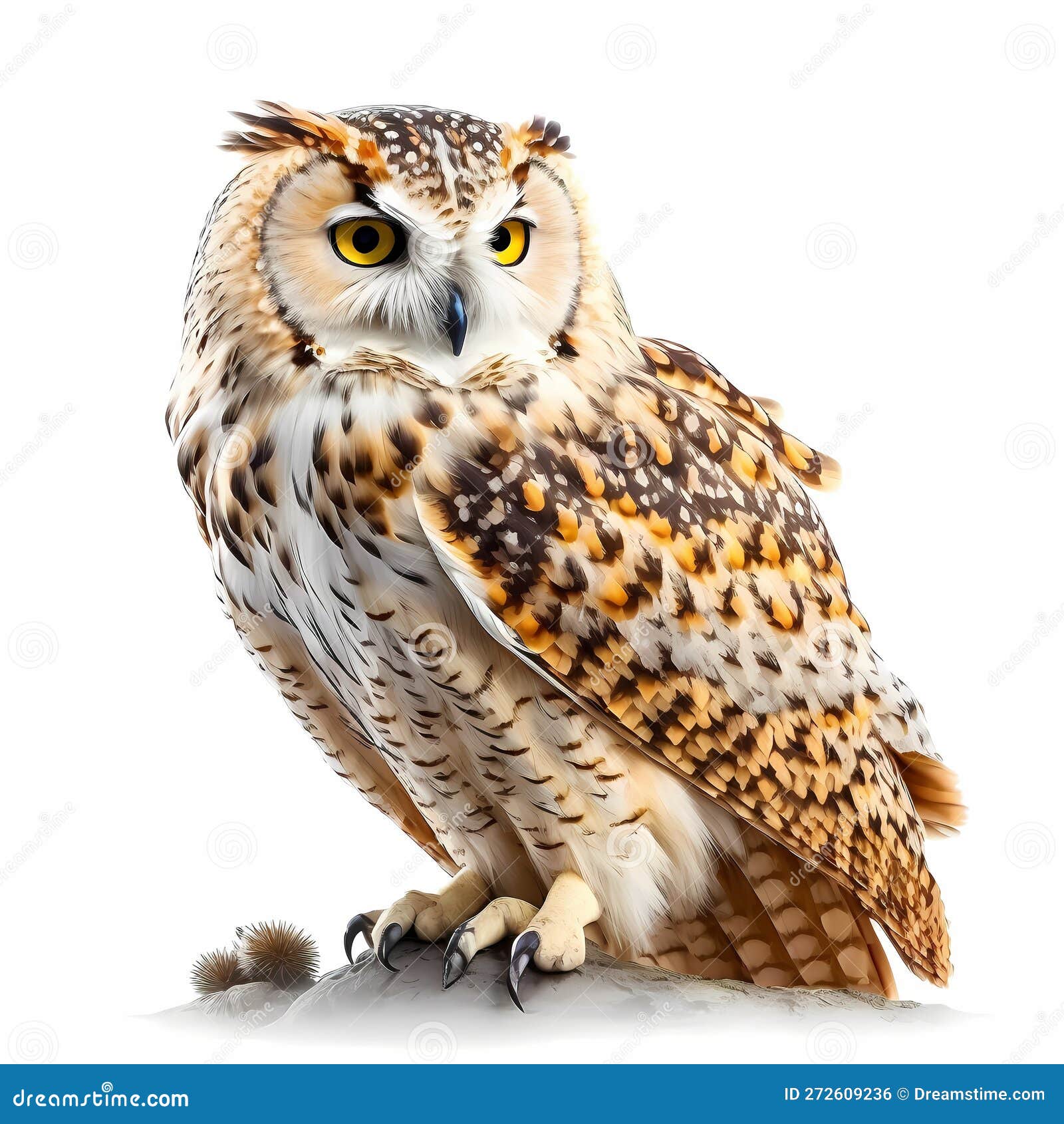 Realistic Illustration of Owl. Generative AI Stock Illustration ...