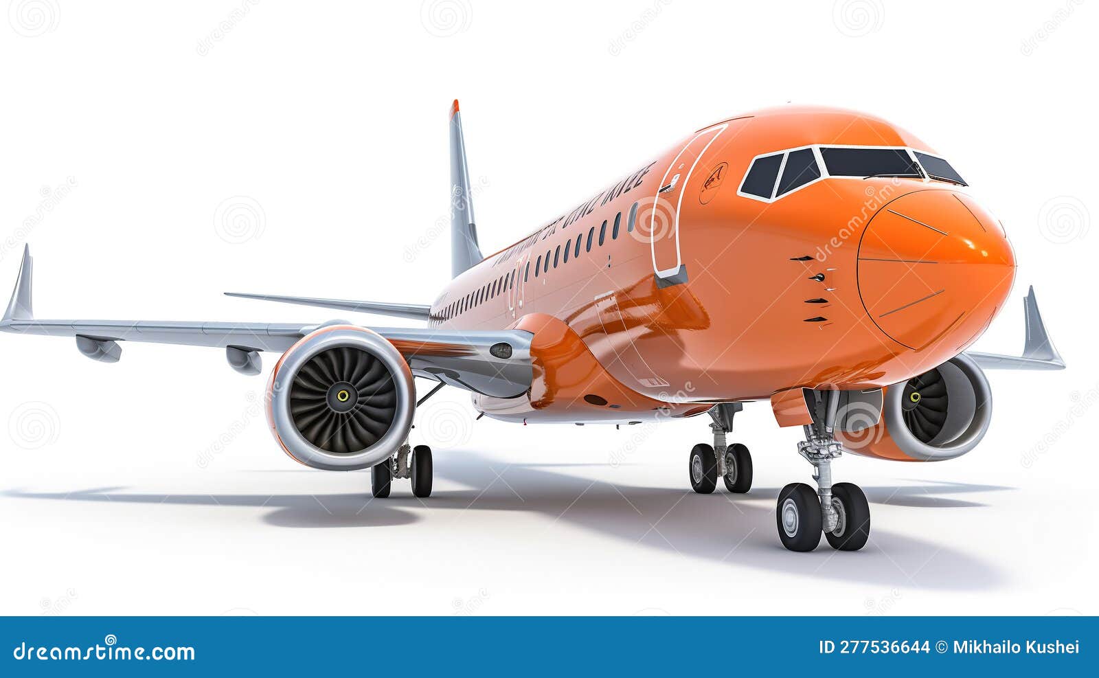 Realistic Illustration of a Passenger Orange Airplane Stock ...