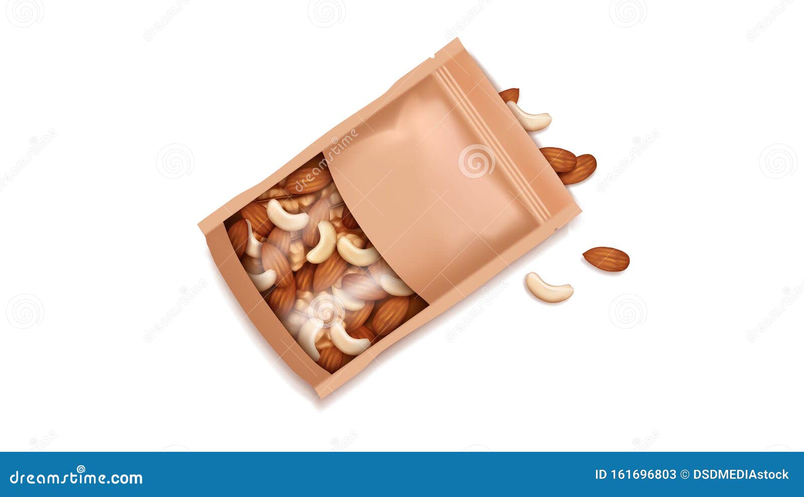Realistic Illustration of Premium Nuts Mixture Package Design Stock ...