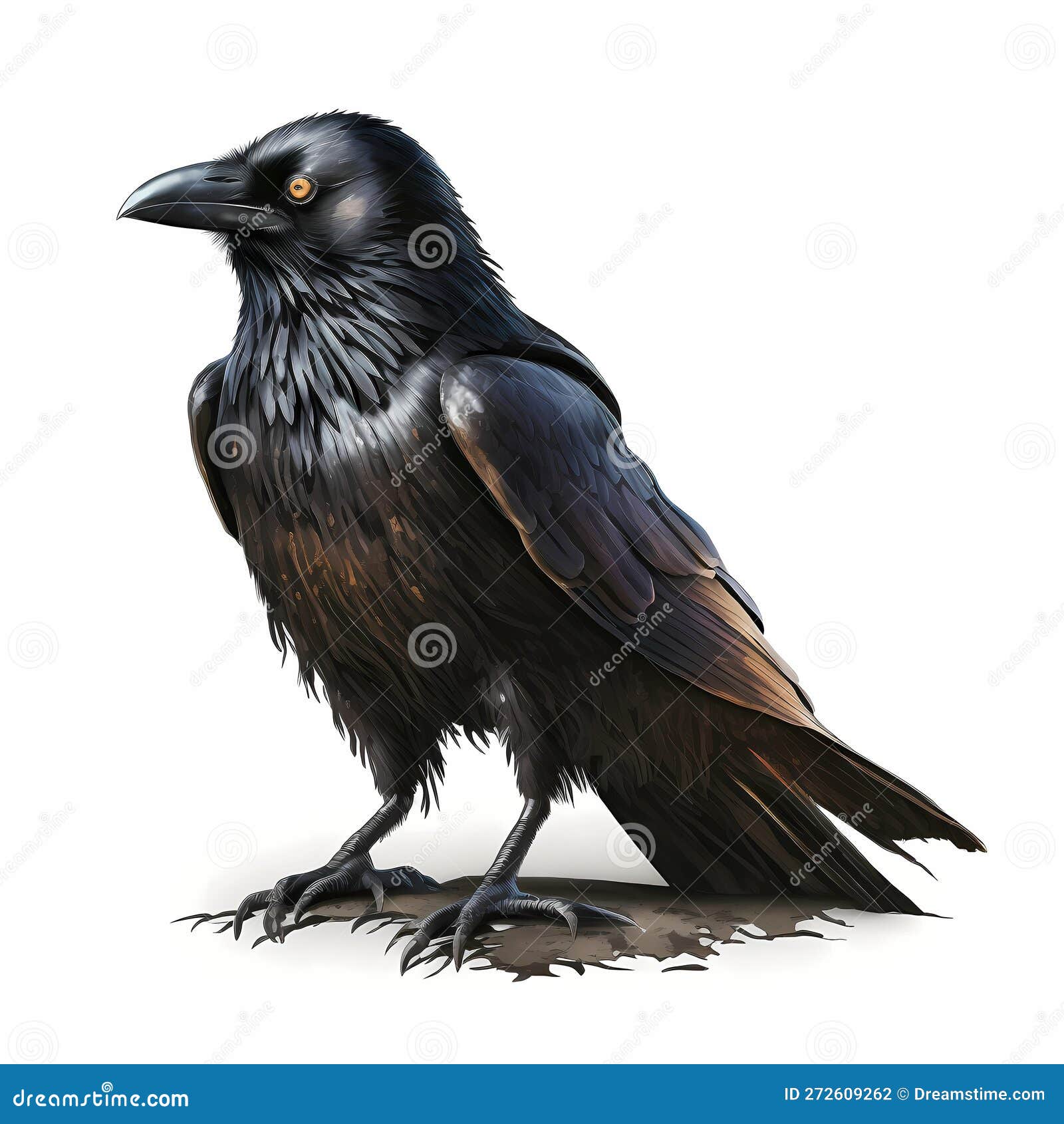 Realistic Illustration of Raven. Generative AI Stock Illustration ...
